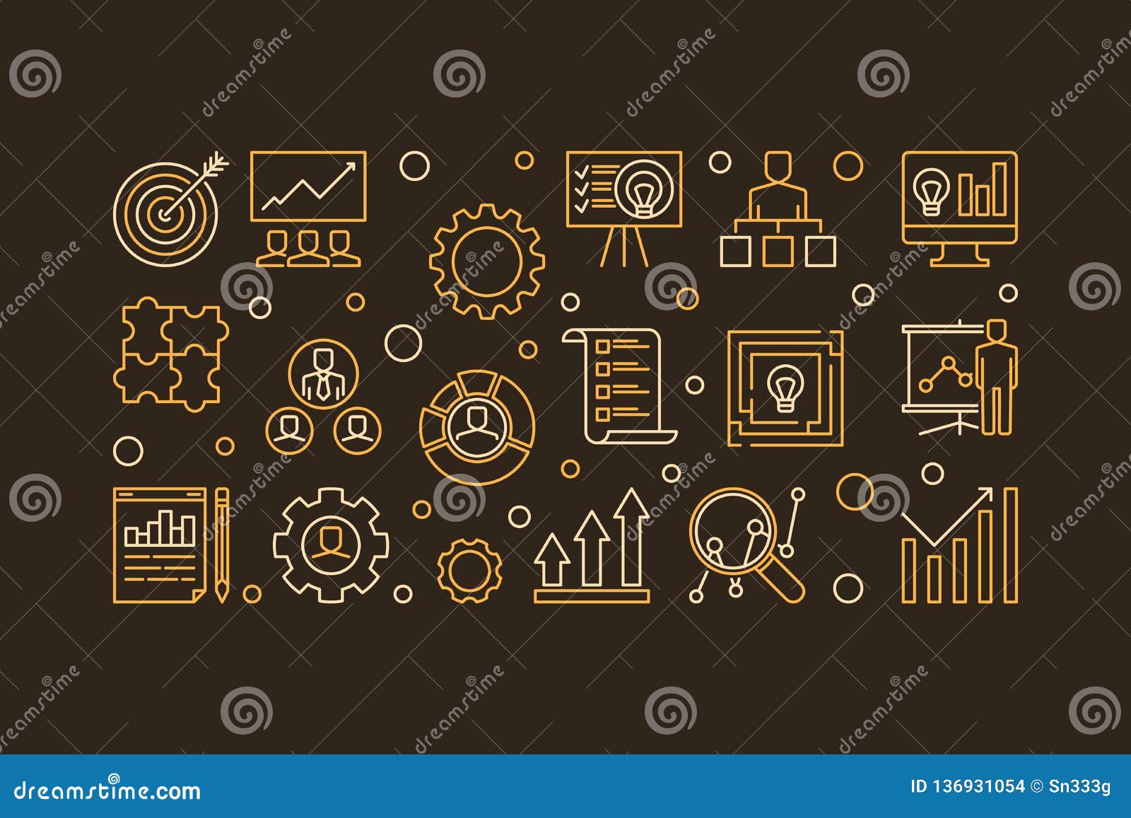 Strategic Planning Process Vector Line Illustration or Banner Stock ...