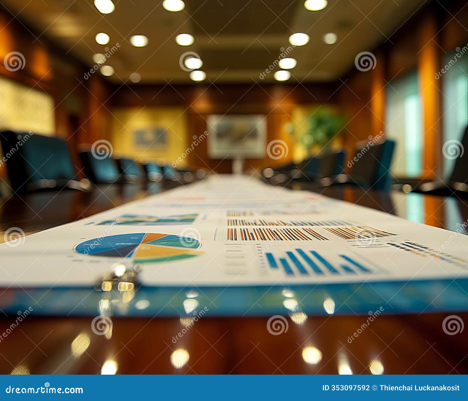 Strategic Planning Session with Charts and Graphs on Conference Table ...