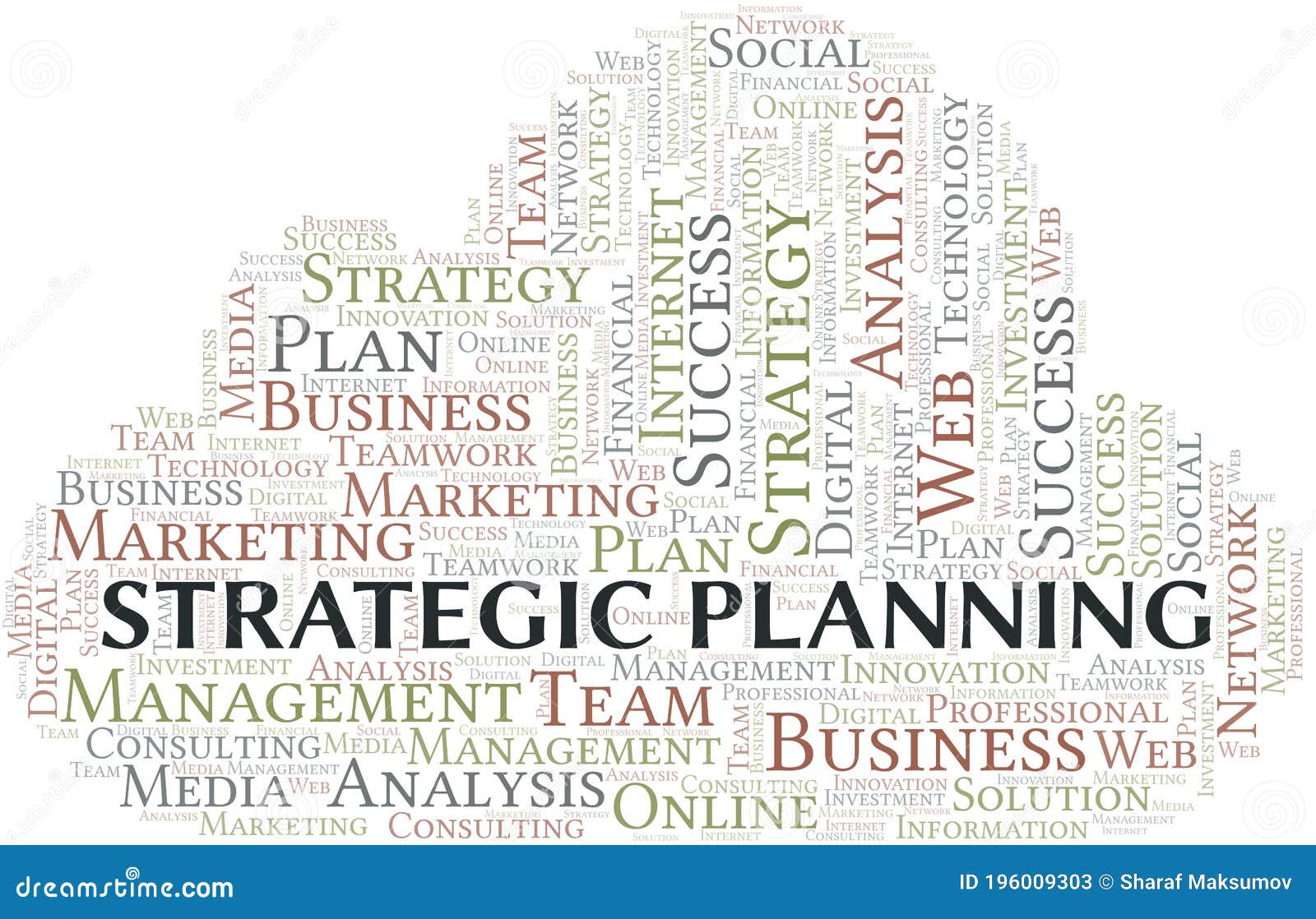 Strategic Planning Word Cloud Create with Text only. Stock Illustration ...