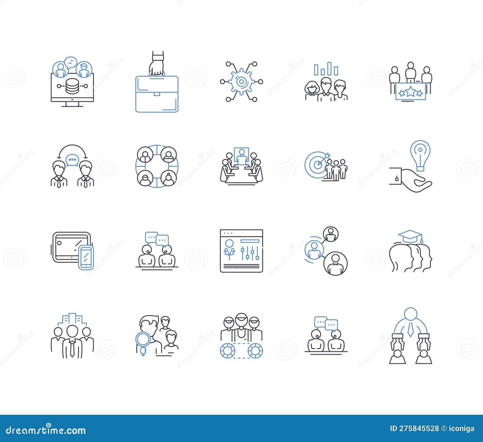 Strategic Presentation Line Icons Collection. Analysis, Planning ...