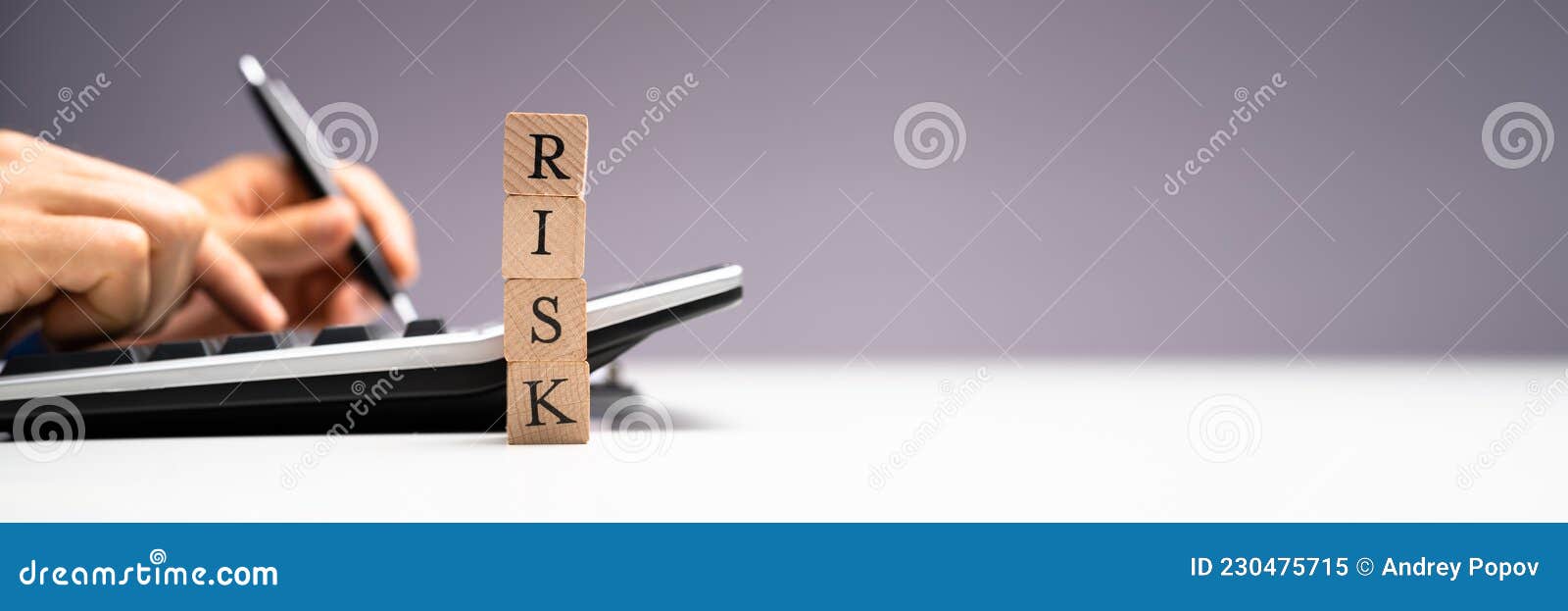 Strategic Risk Management Using Calculator Stock Image - Image of ...
