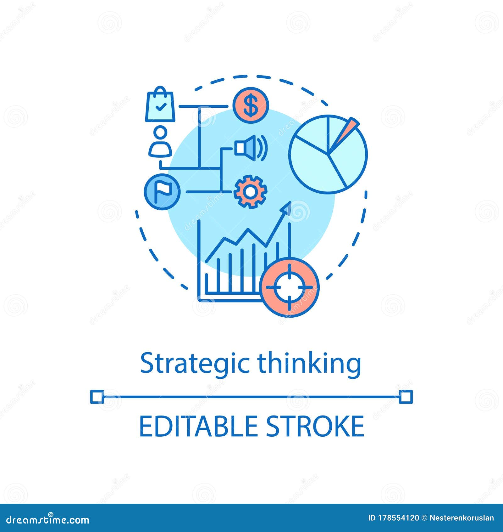 Strategic Thinking Concept Icon Stock Vector - Illustration of ...