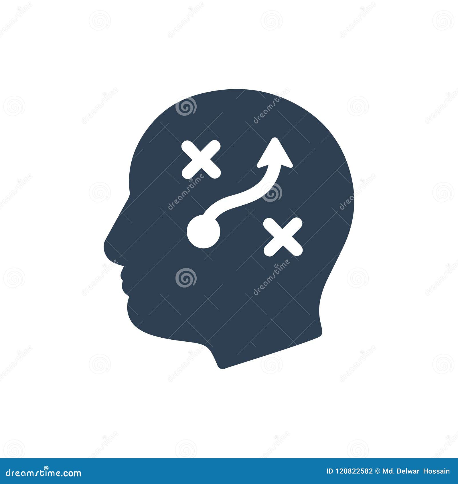 Strategic Thinking Icon stock vector. Illustration of strategy - 120822582
