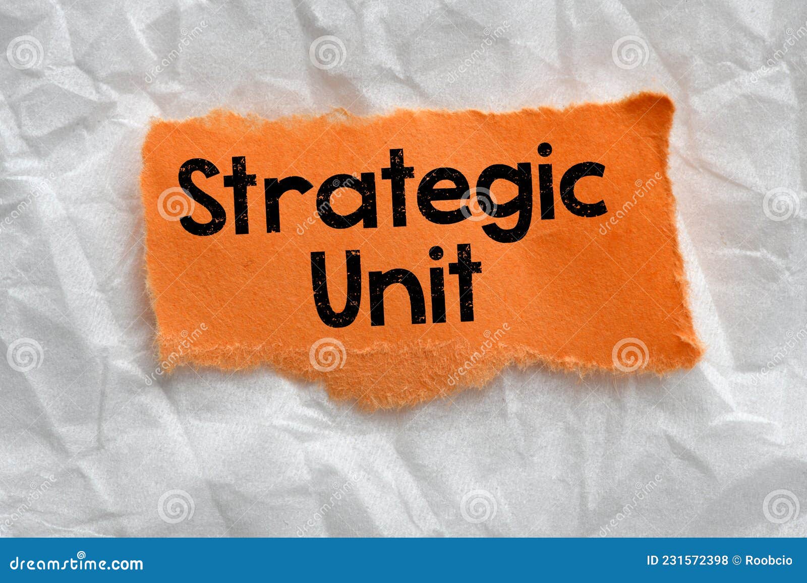 STRATEGIC UNIT Words on a Small Piece of Paper Stock Photo - Image of ...