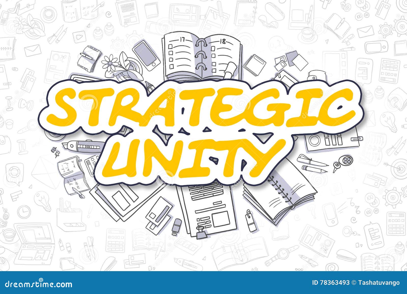 Strategic Unity - Doodle Yellow Text. Business Concept. Stock ...
