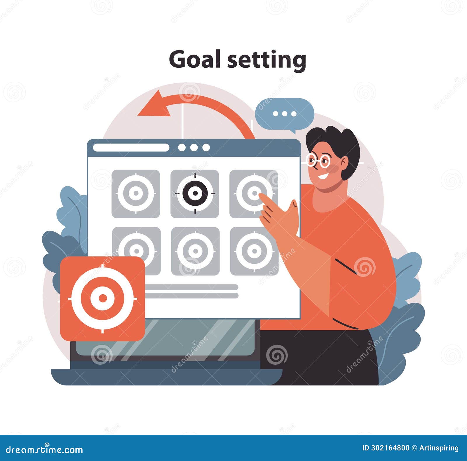 Strategically Planning Goal Setting on a Digital Dashboard. Flat Vector ...