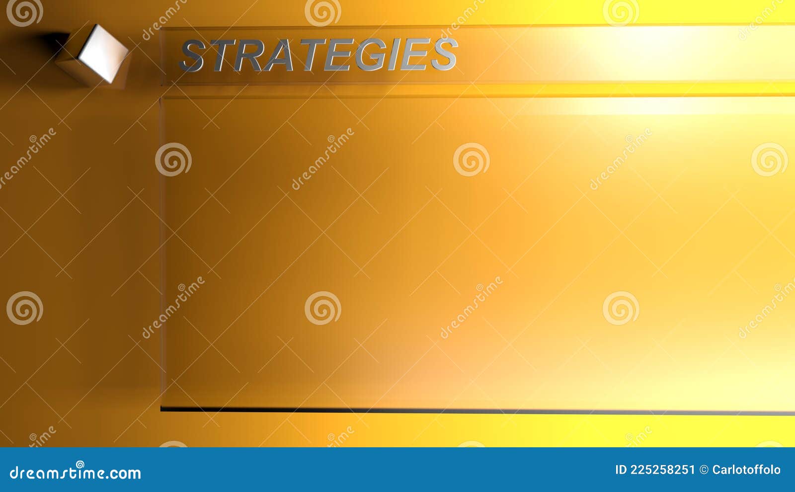 STRATEGIES Golden Background Page - 3D Rendering Illustration Stock ...