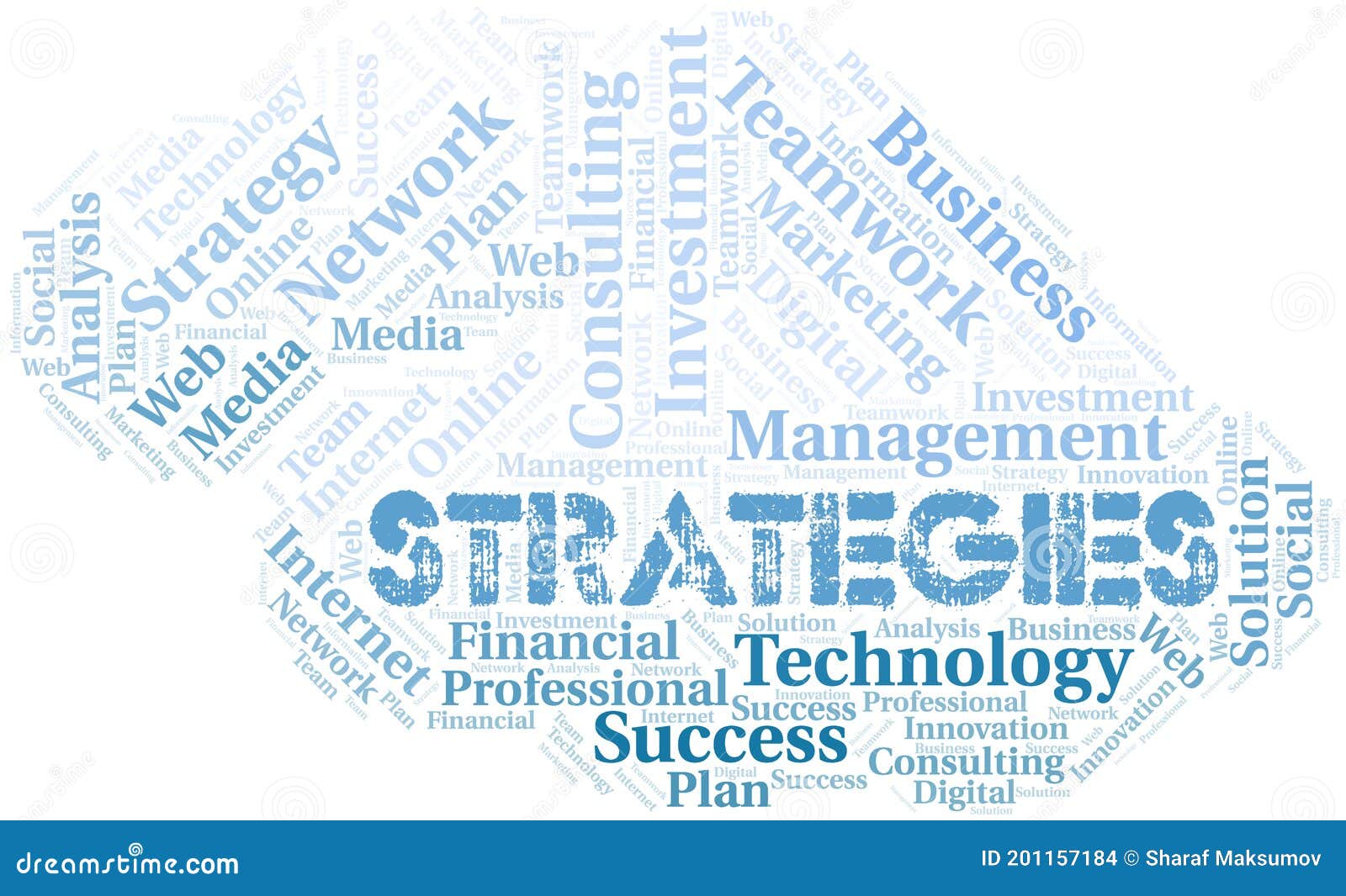 Strategies Word Cloud Create with Text only. Stock Illustration ...
