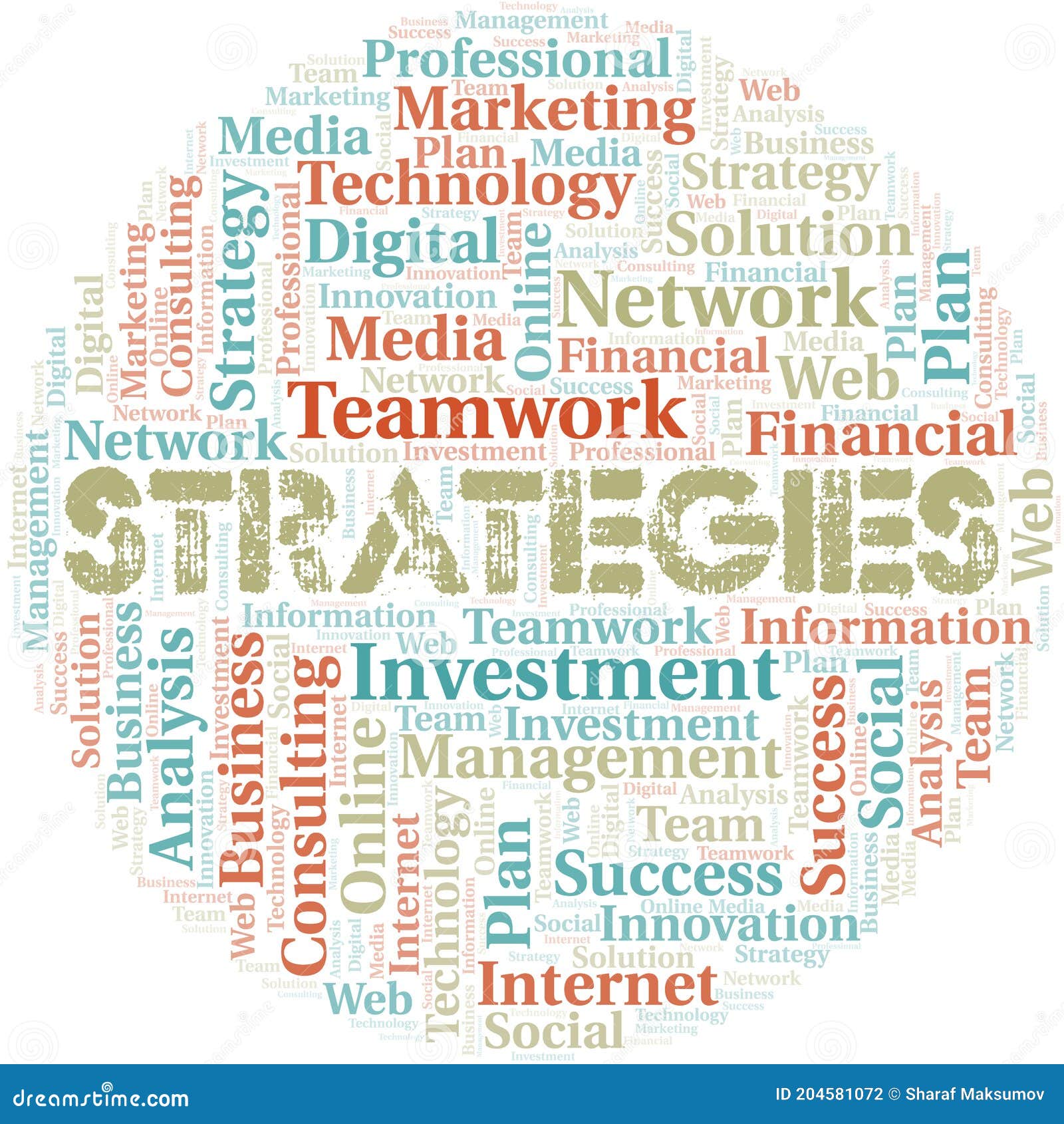 Strategies Word Cloud Create with Text only. Stock Illustration ...
