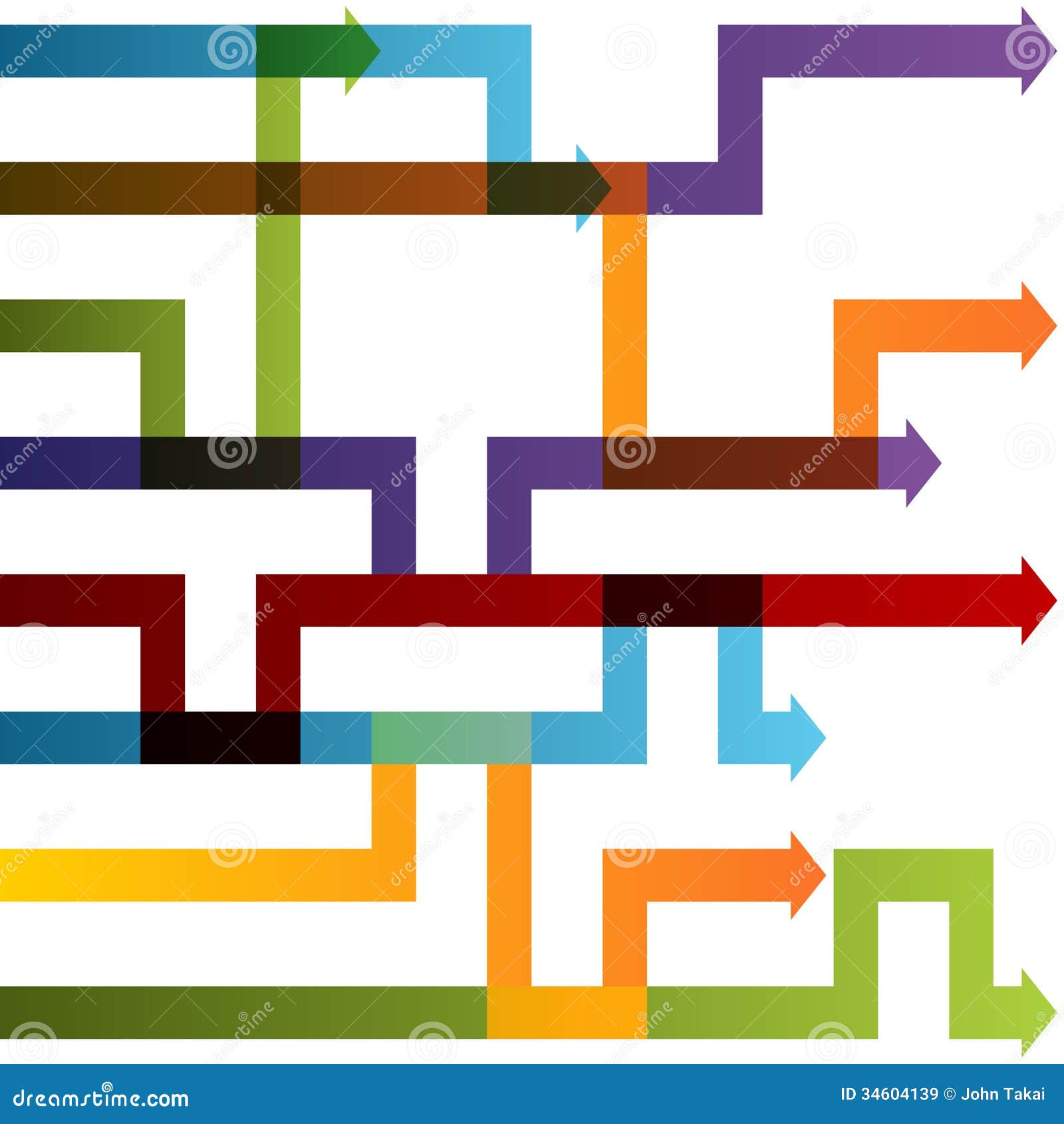 Strategy Adjustments Arrow Chart Stock Vector - Illustration of flowing ...