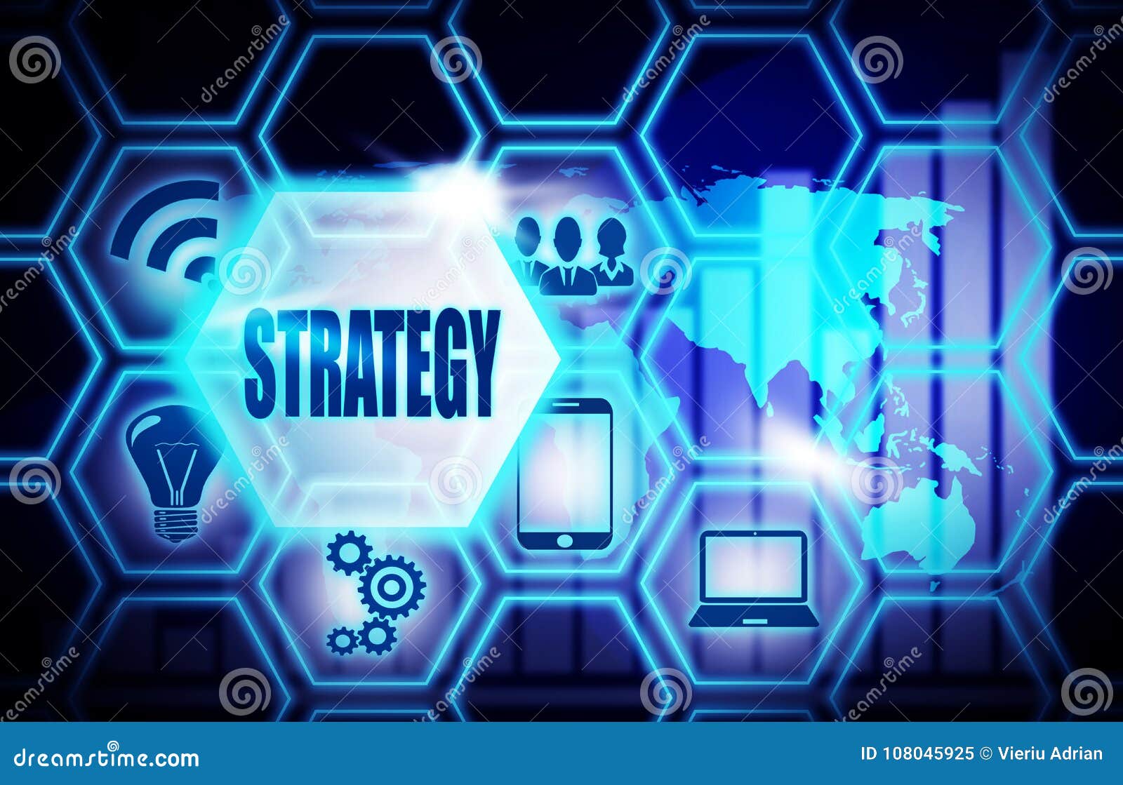 Strategy Blue Background Model Concept Stock Illustration ...