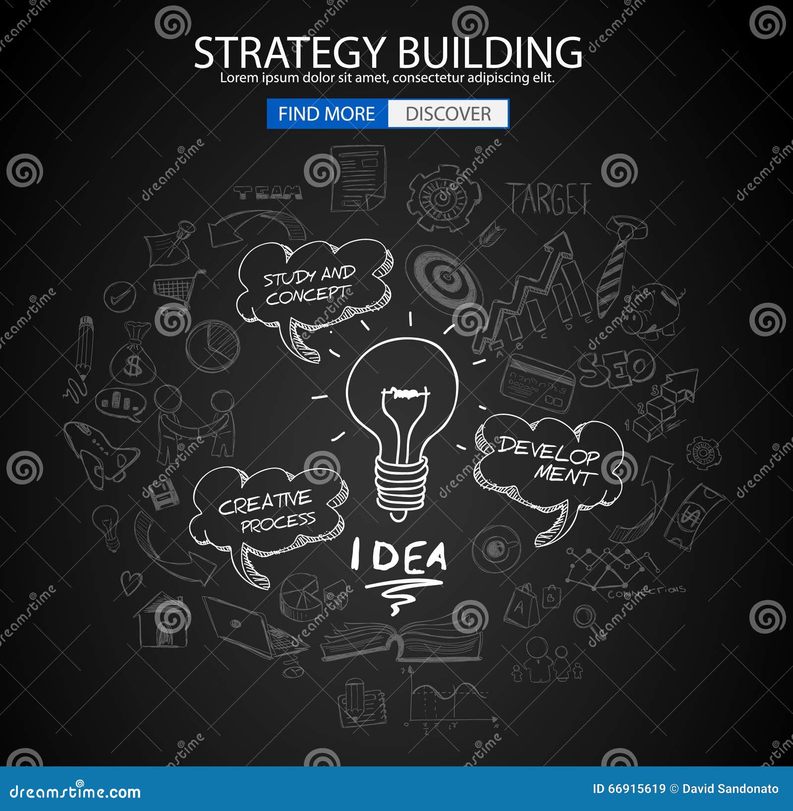 Strategy Building Concept with Doodle Design Style :finding Solution ...