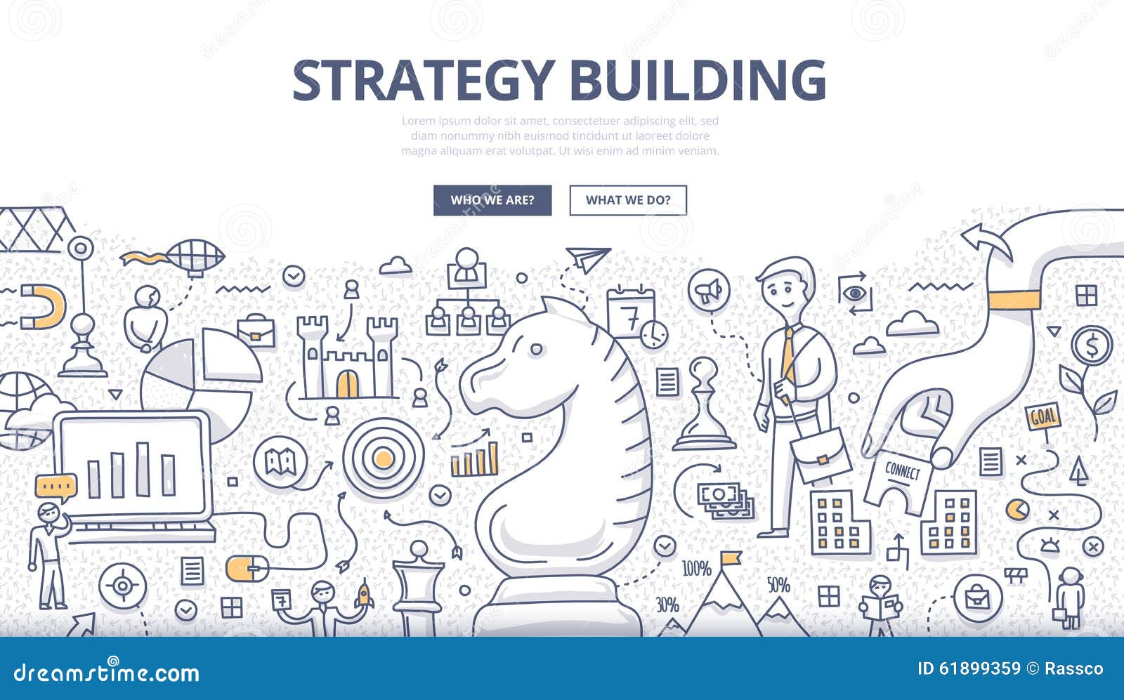 Strategy Building Doodle Concept Stock Vector - Illustration of ...
