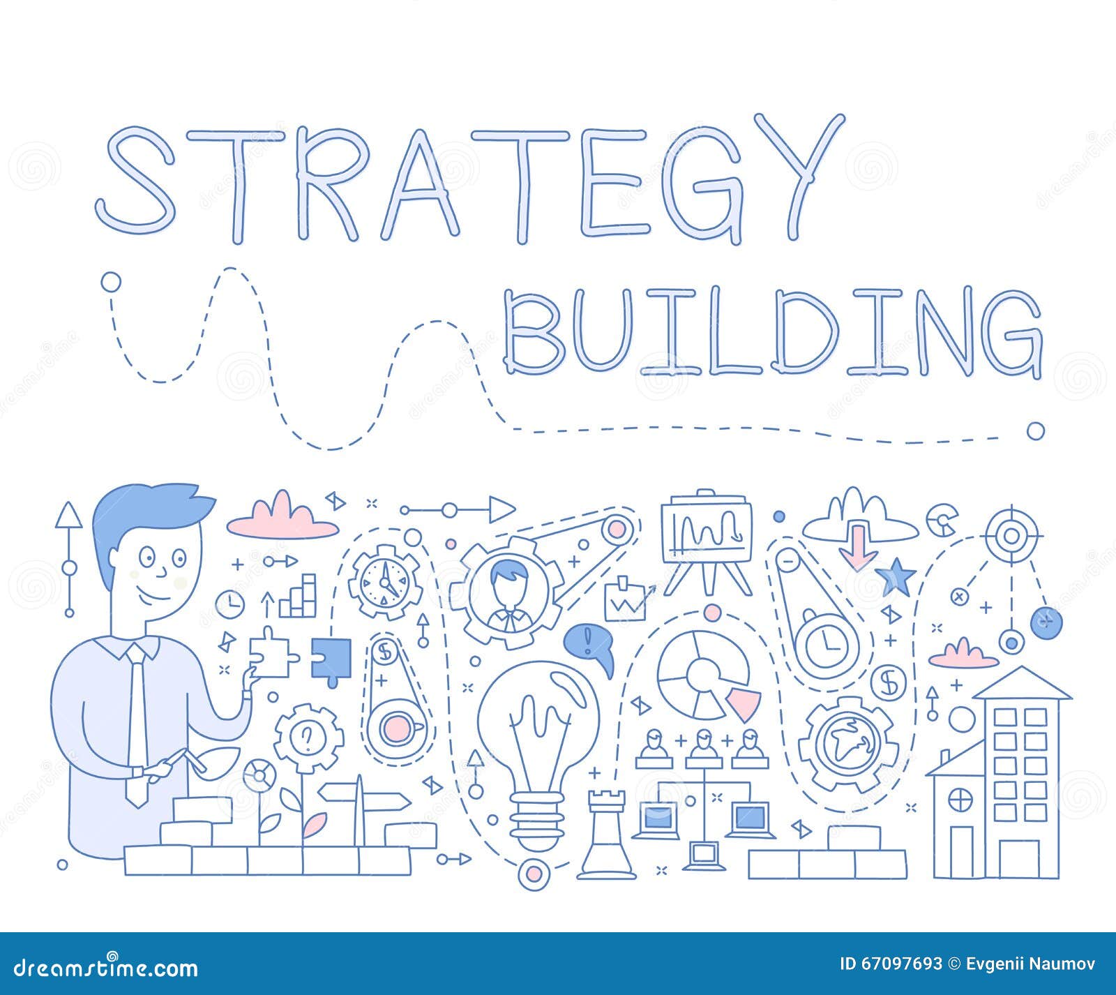 Strategy Building. Vector Illustration Stock Vector - Illustration of ...