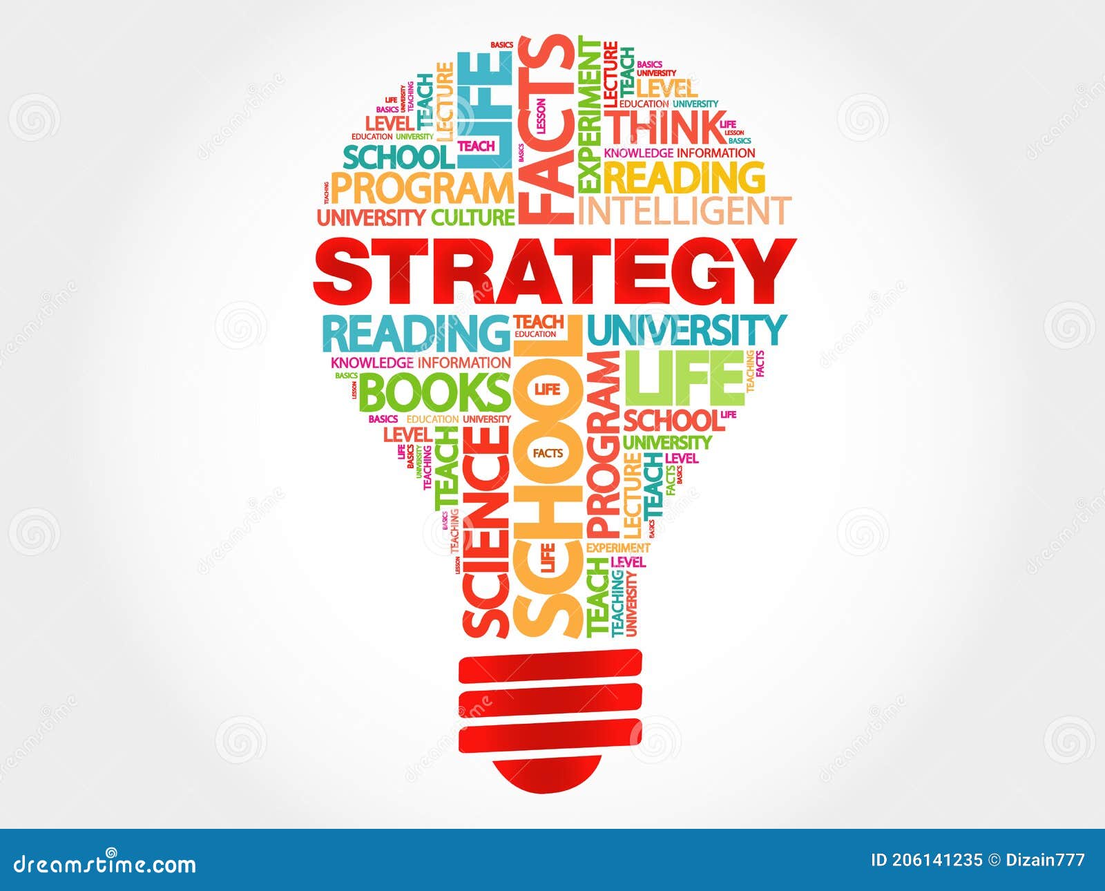 STRATEGY bulb word cloud stock illustration. Illustration of strategic ...