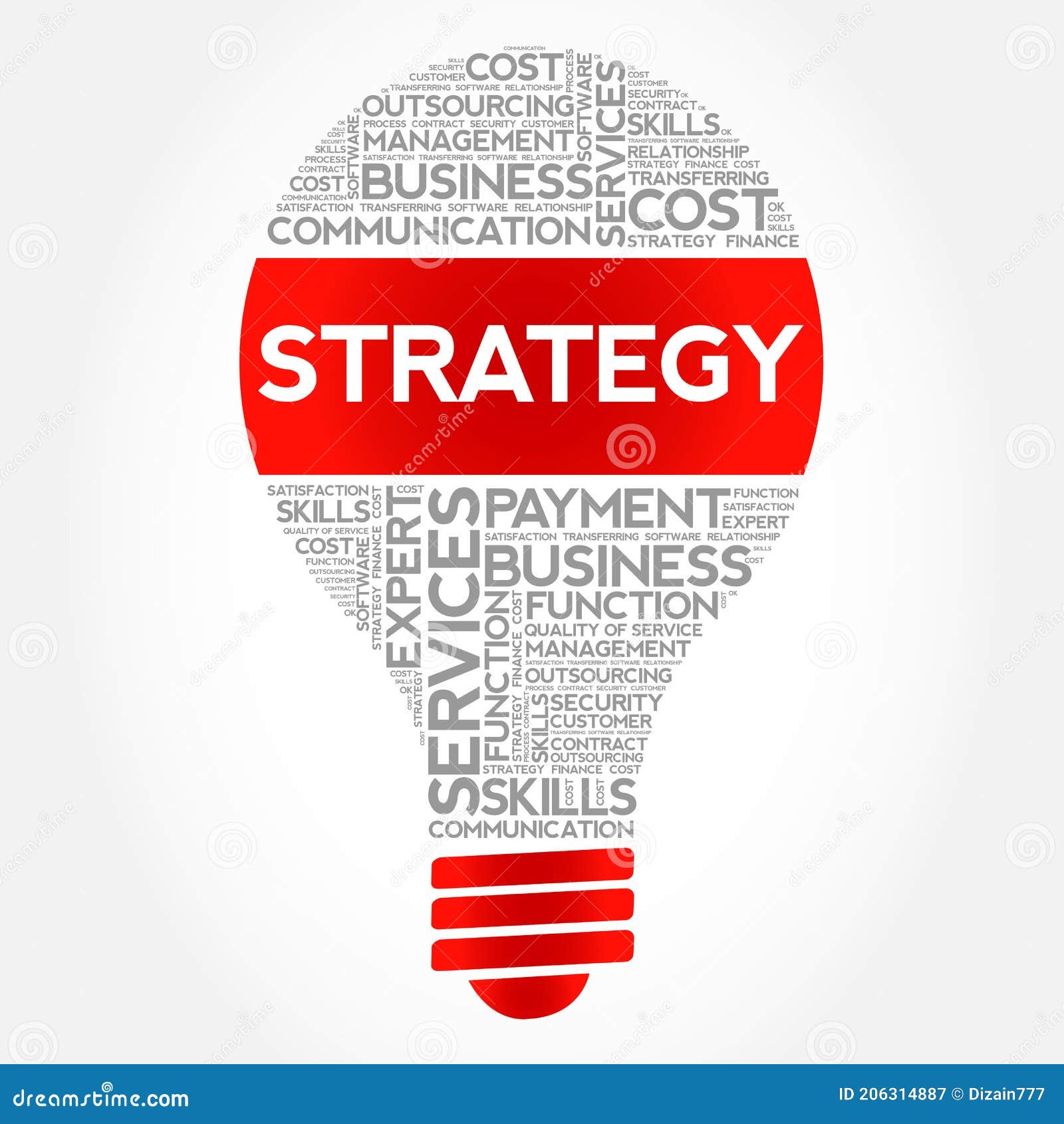 Strategy bulb word cloud stock illustration. Illustration of finance ...