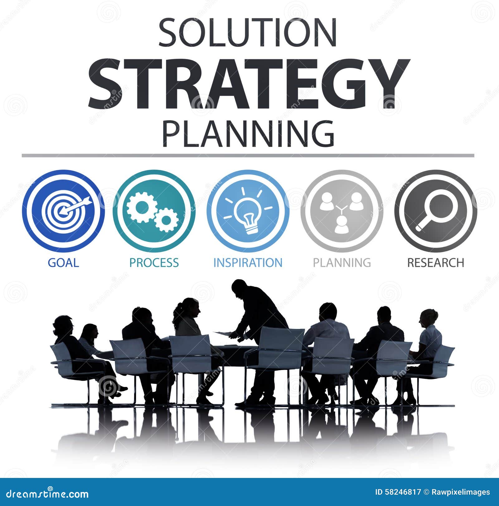 Strategy Business Goals Solution Success Concept Stock Illustration ...