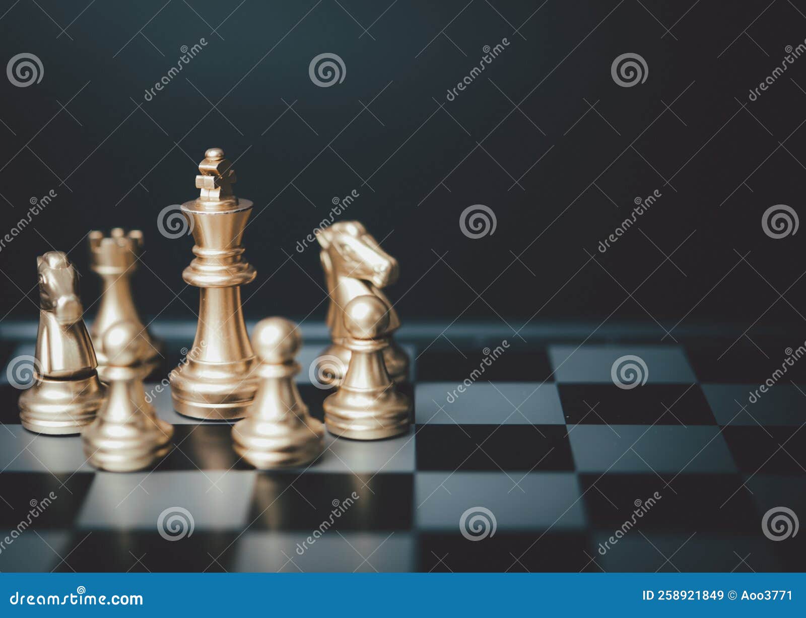 Strategy and Business Planning Ideas. Chess Gold on the Board Stock ...