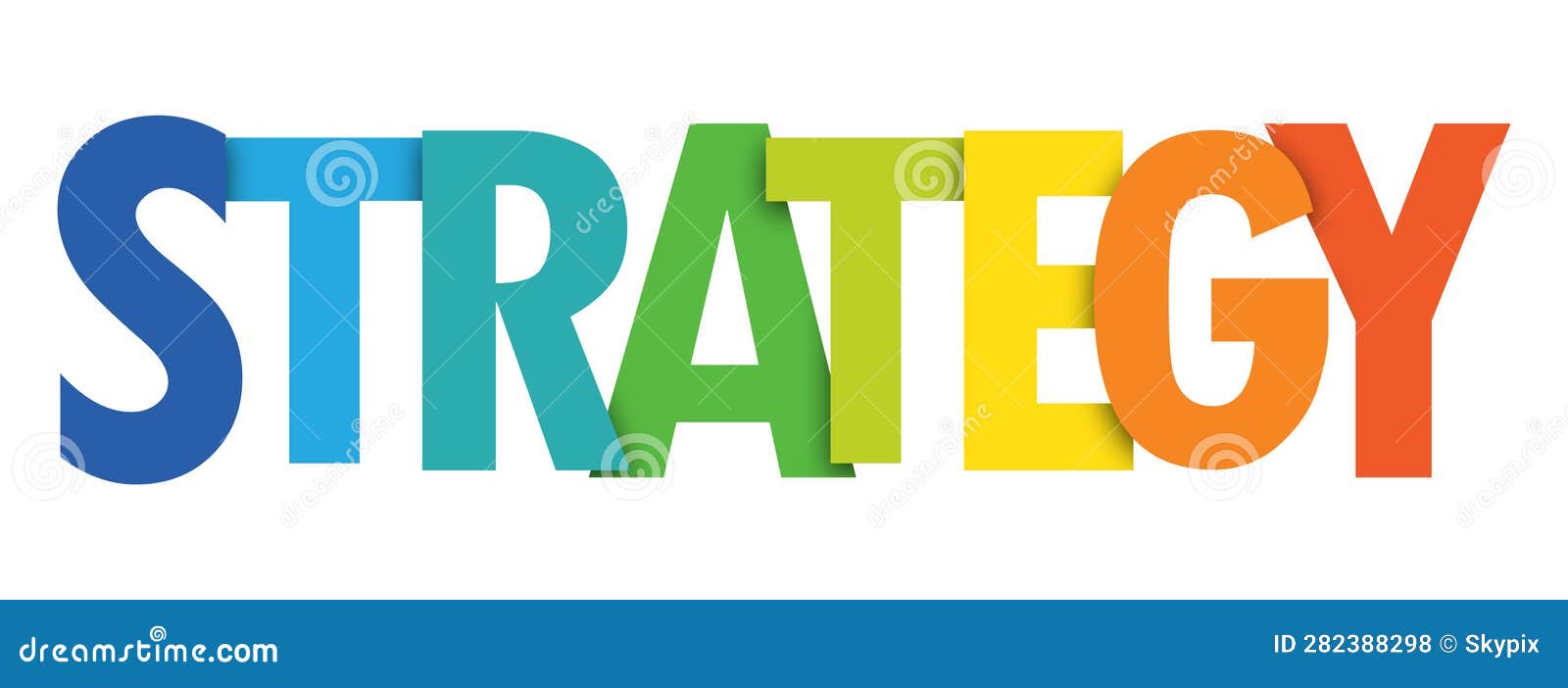 STRATEGY Colorful Overlapping Letters Banner Stock Vector ...