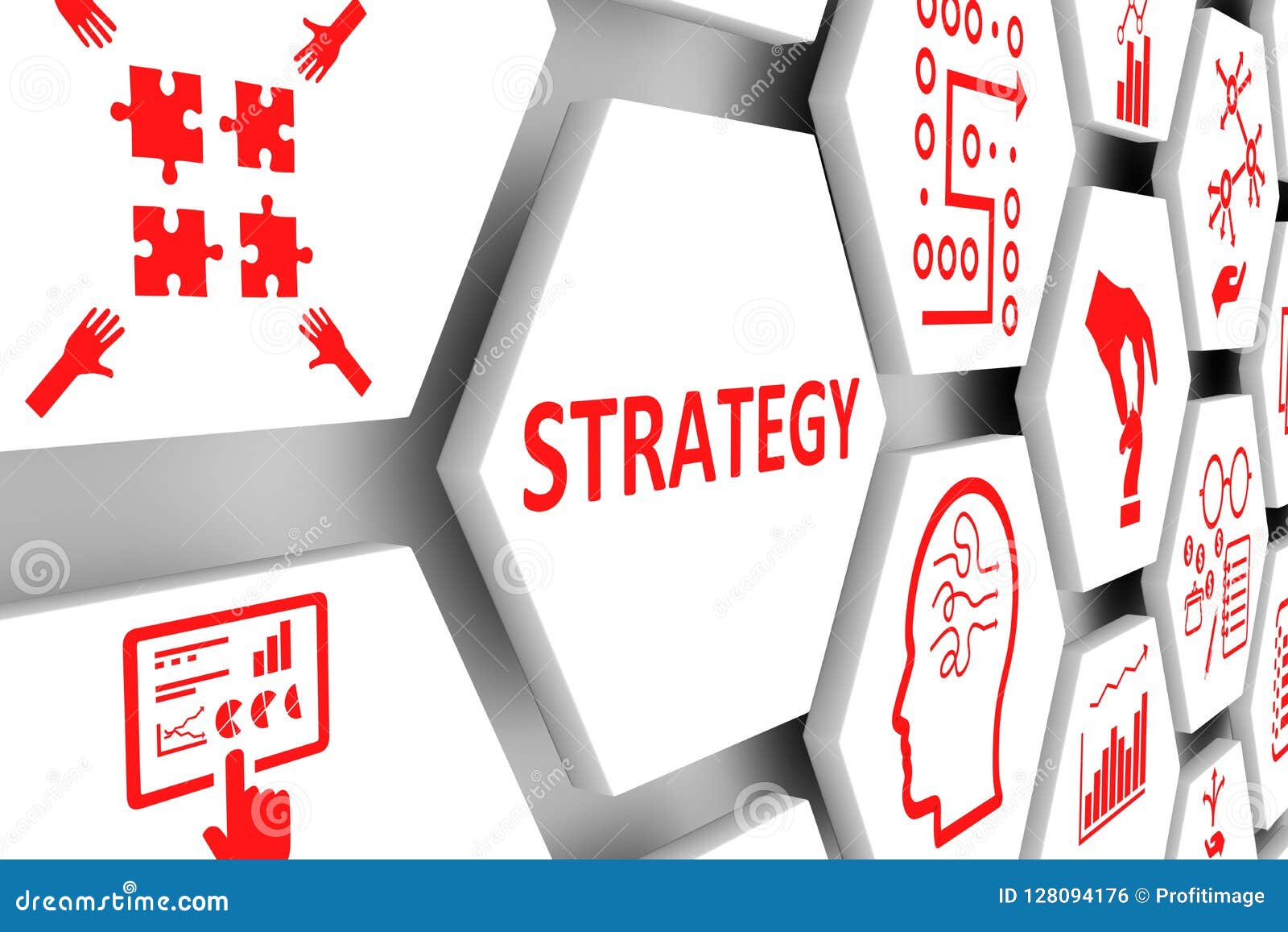STRATEGY Concept Cell Background Stock Illustration - Illustration of ...