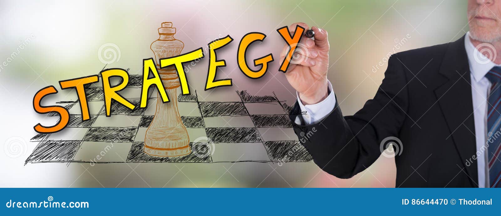 Strategy Concept Drawn by a Businessman Stock Photo - Image of symbol ...