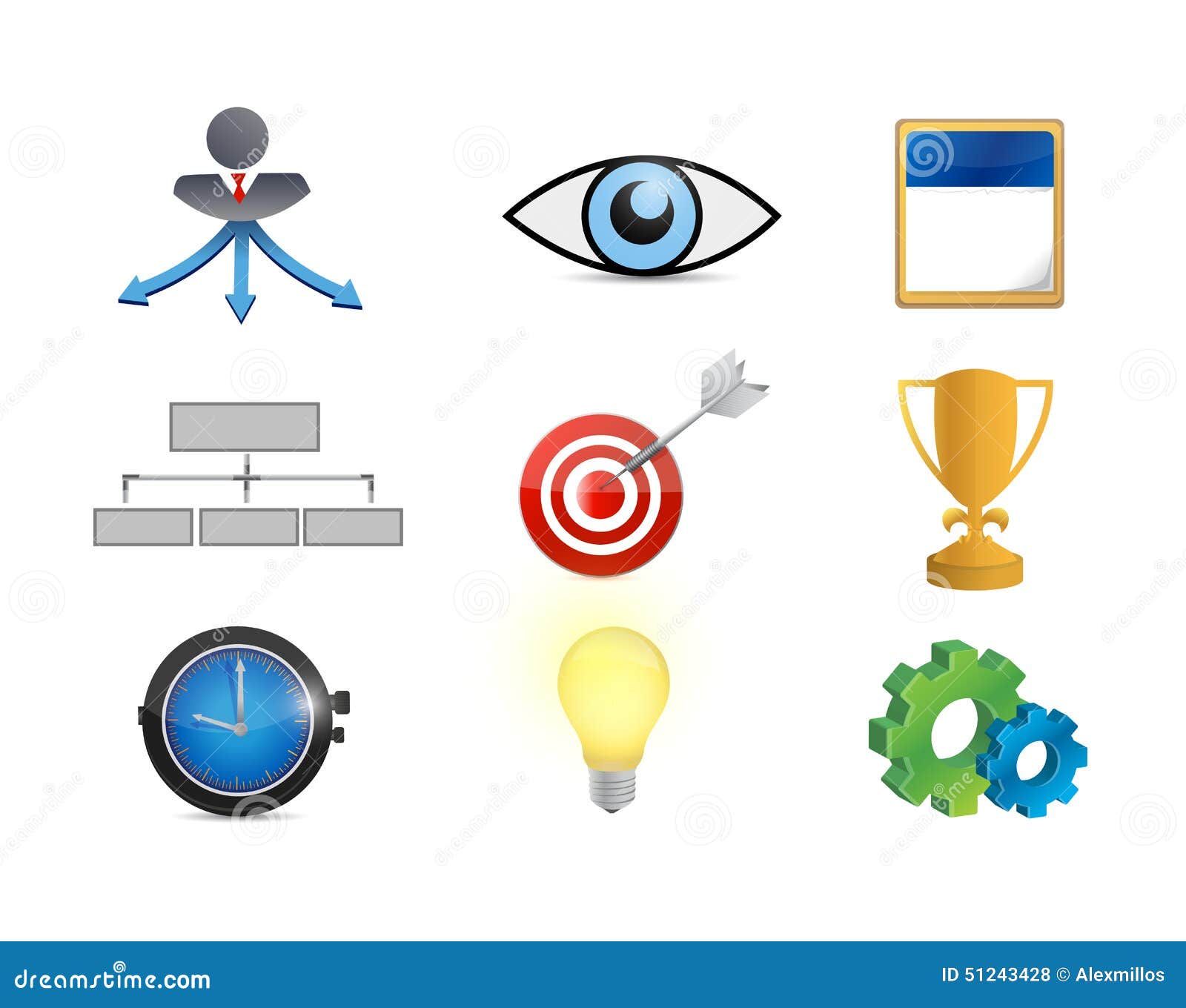 Strategy Concept Icon Set Illustration Stock Illustration ...