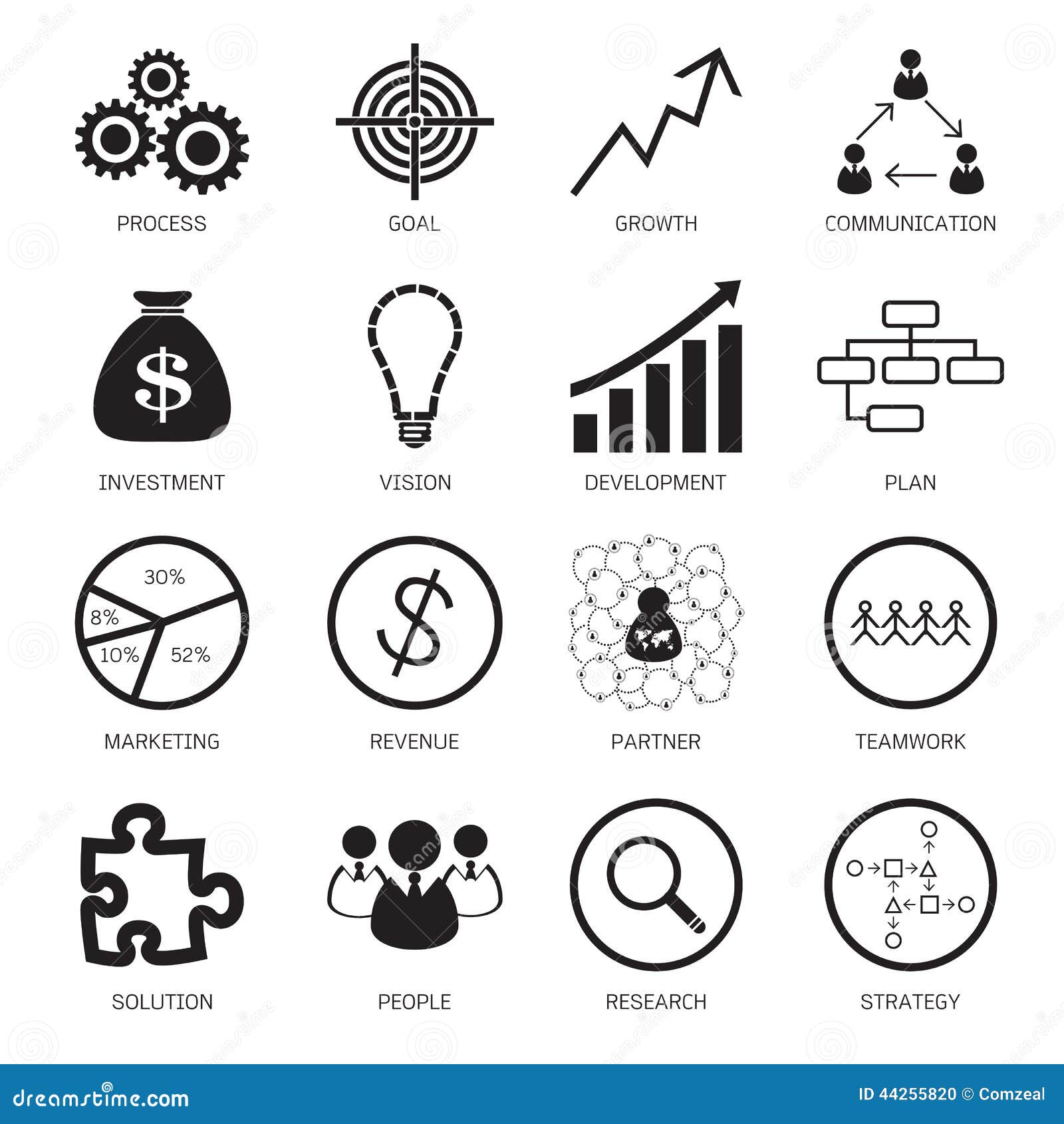 Strategy concept icons stock vector. Illustration of chart - 44255820