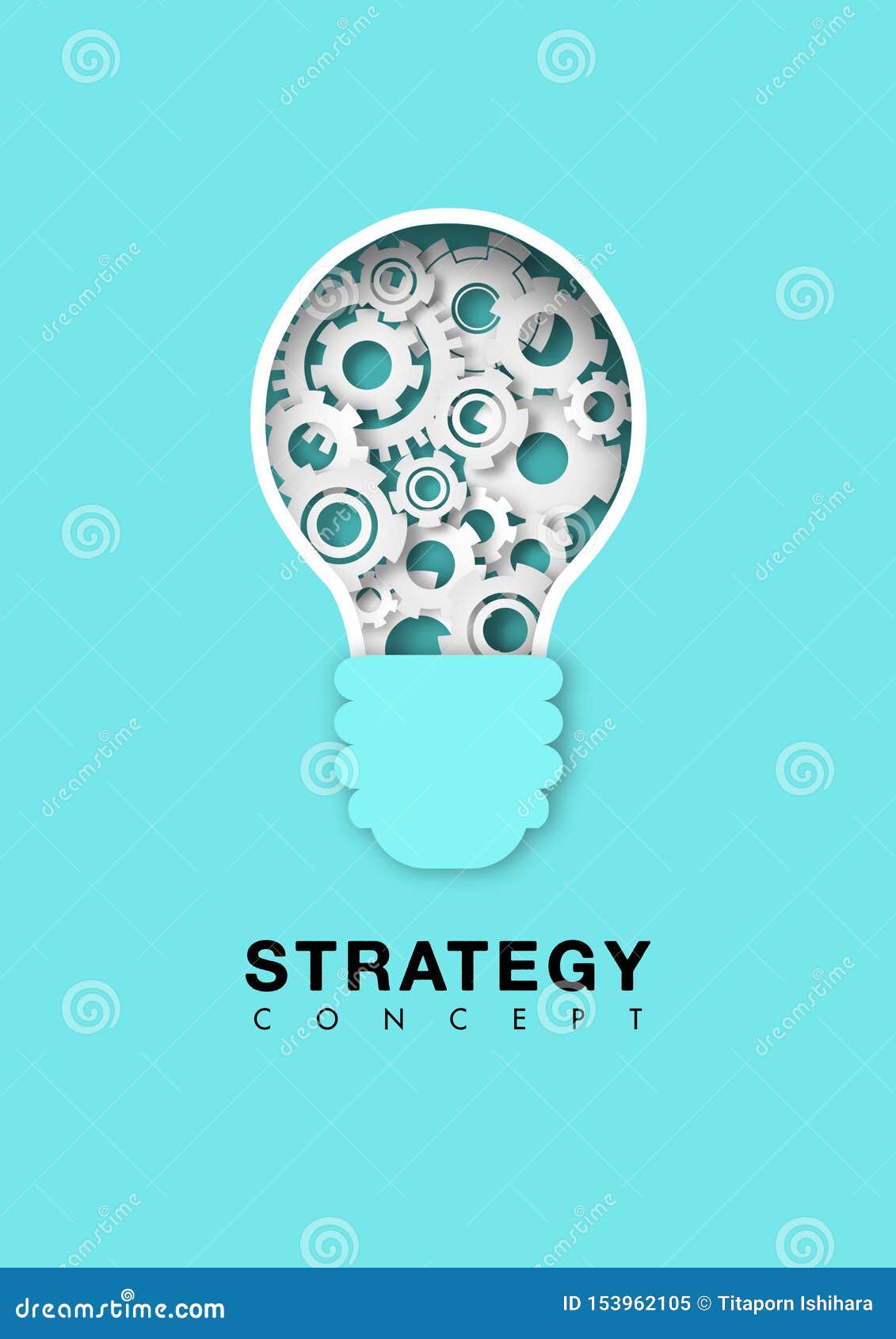 Strategy Concept with Light Bulb Gears Vector Stock Vector ... Strategy Concept with Light Bulb Gears Vector Stock Vector ...