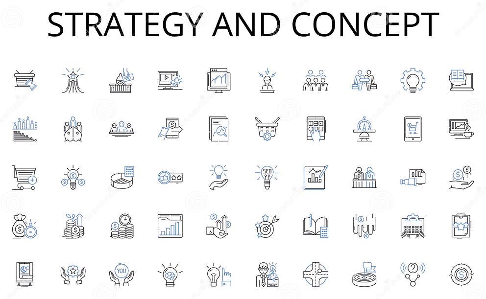 Strategy And Concept Line Icons Collection Leadership Visionary
