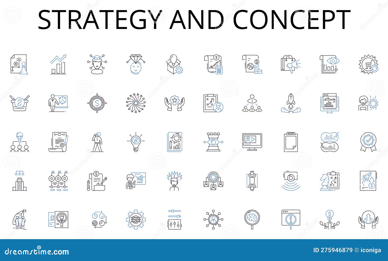 Strategy and Concept Line Icons Collection. Persuasive, Resourceful ...