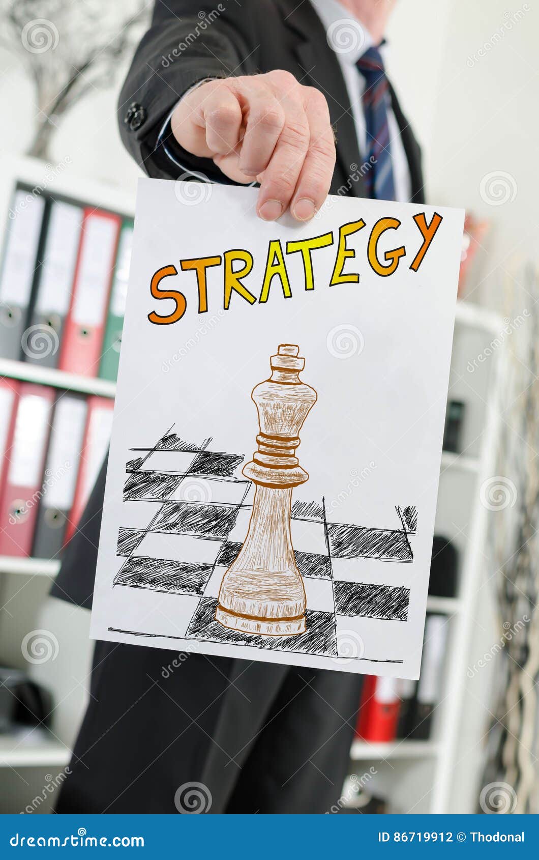 Strategy Concept Shown by a Businessman Stock Photo - Image of progress ...