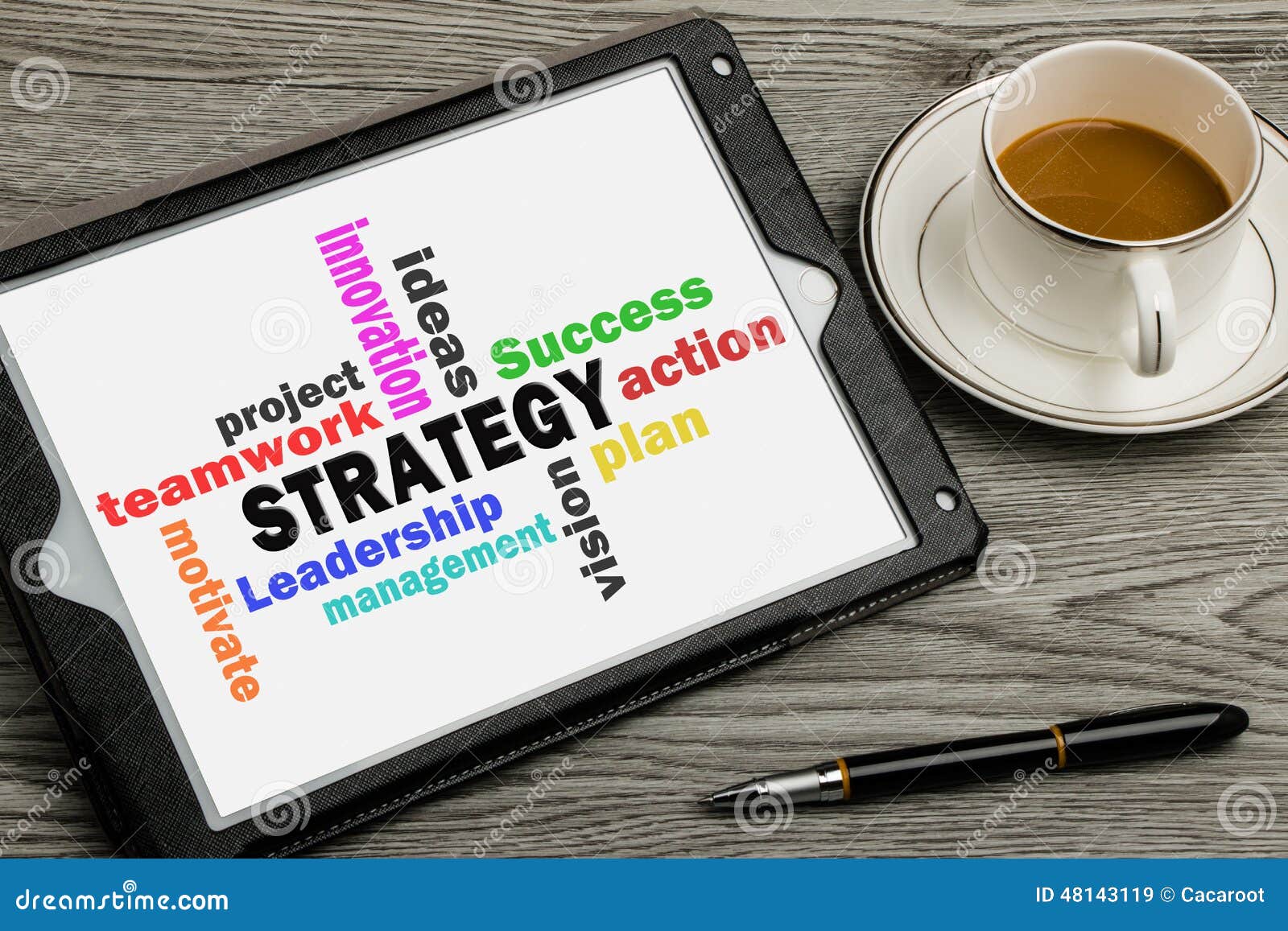 Strategy Concept on Touch Screen Stock Image - Image of development ...