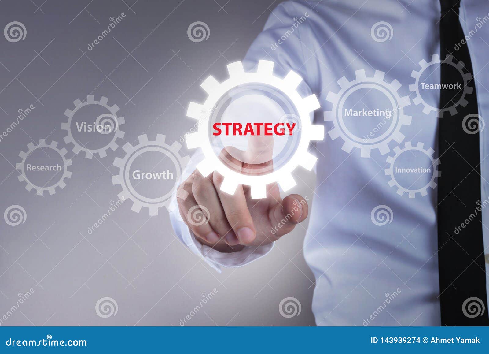 Strategy Concept on Visual Screen Stock Photo - Image of indoors, hand ...