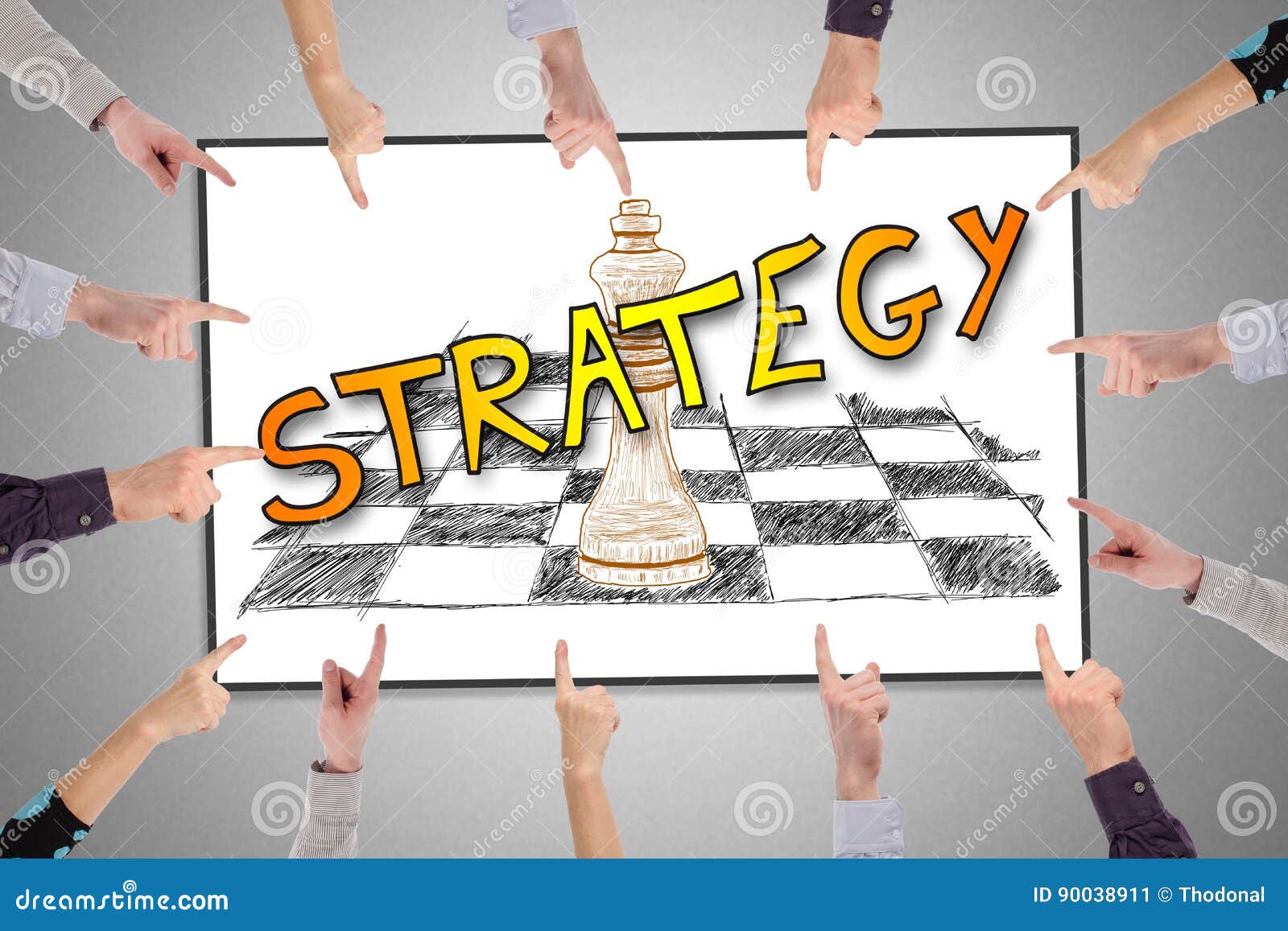 Strategy Concept on a Whiteboard Stock Illustration - Illustration of ...