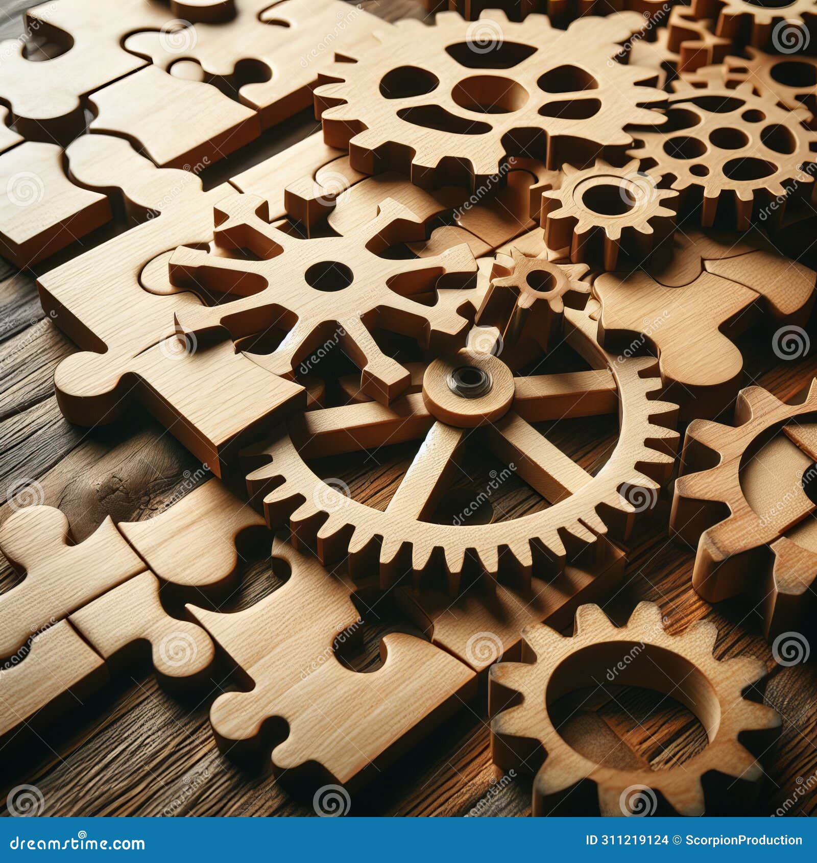 Strategy Concept with Wooden Gears Stock Photo - Image of efficiency ...