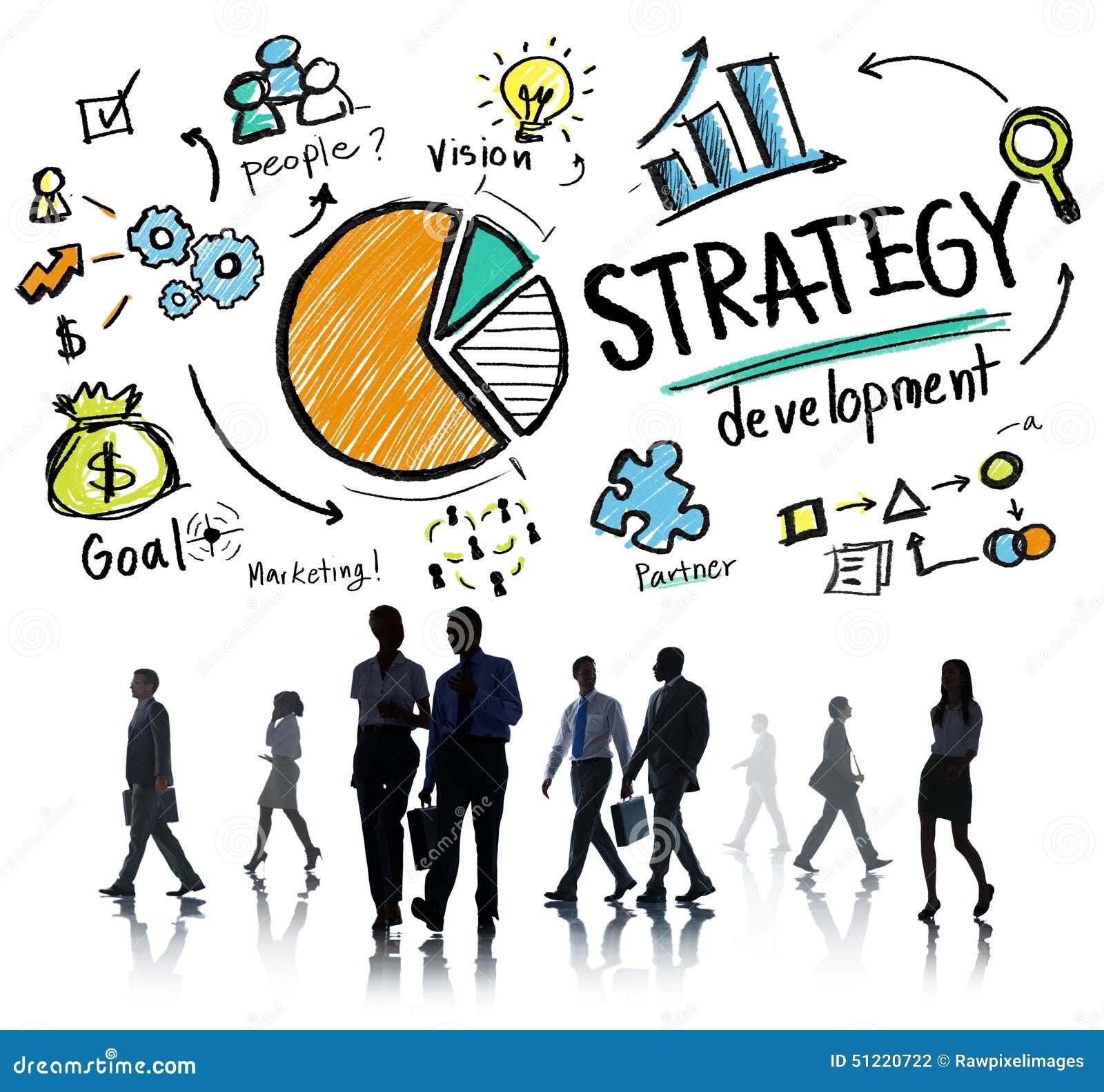Strategy Development Goal Marketing Vision Planning Business Stock ...