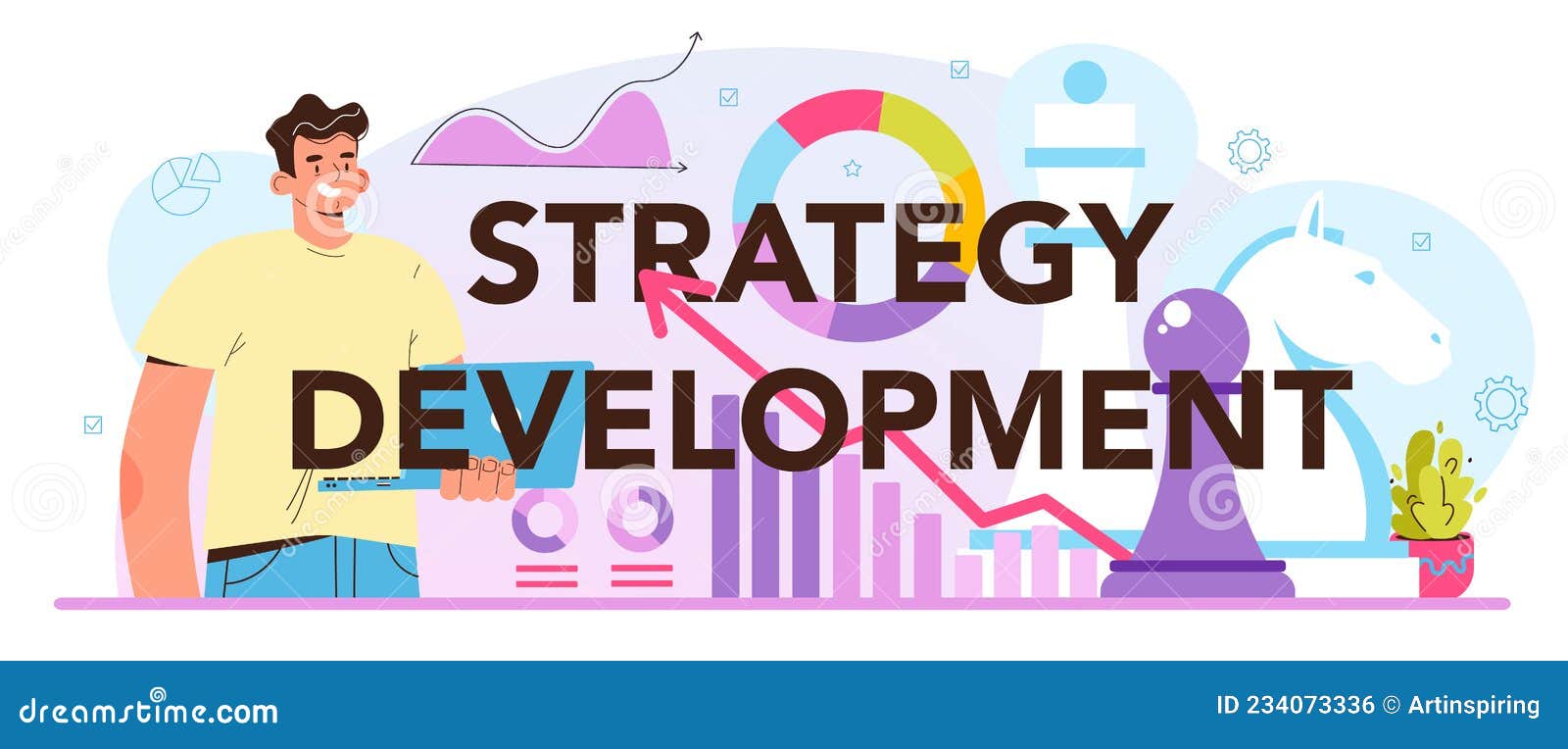 Strategy Development Typographic Header. it Technologies and Systems ...