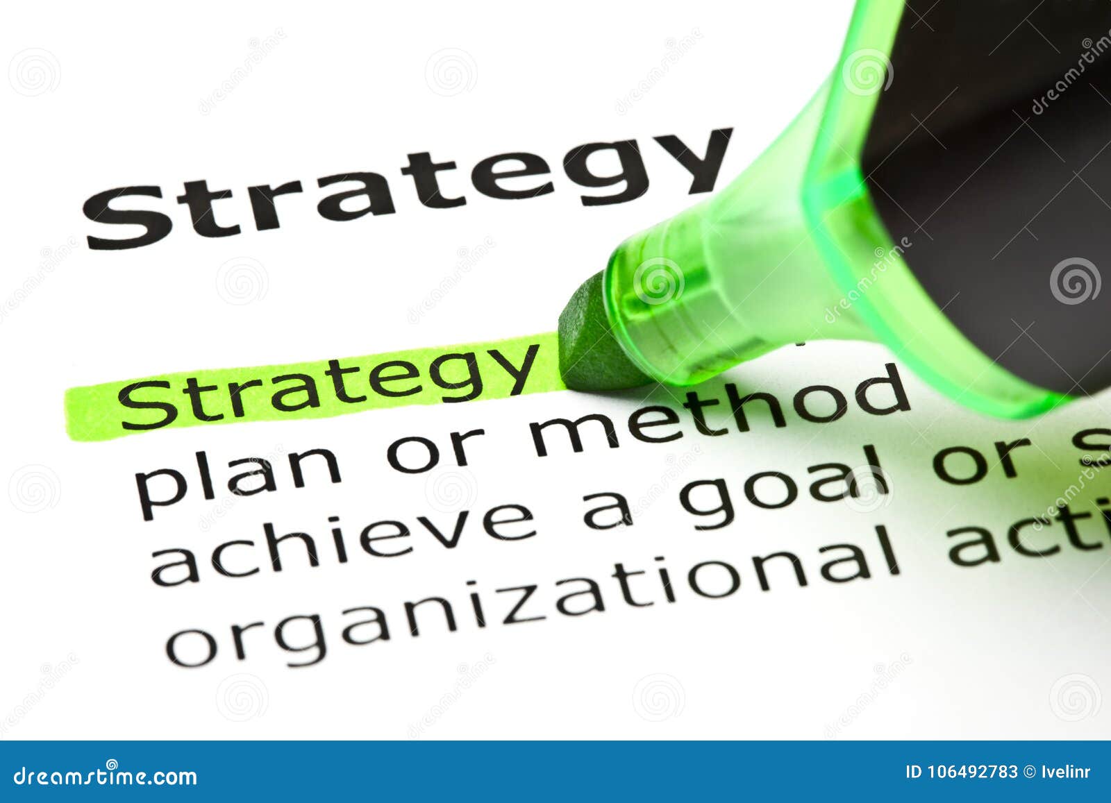Strategy Dictionary Definition Green Marker Stock Image - Image of ...
