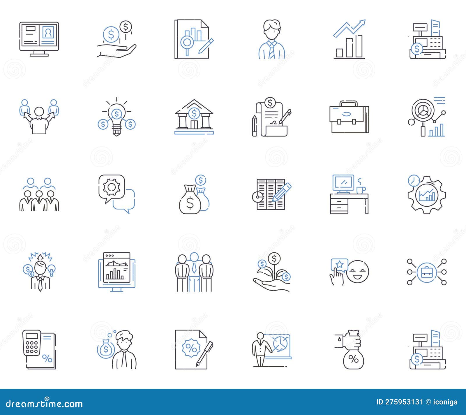 Strategy Execution Line Icons Collection Implementation Execution