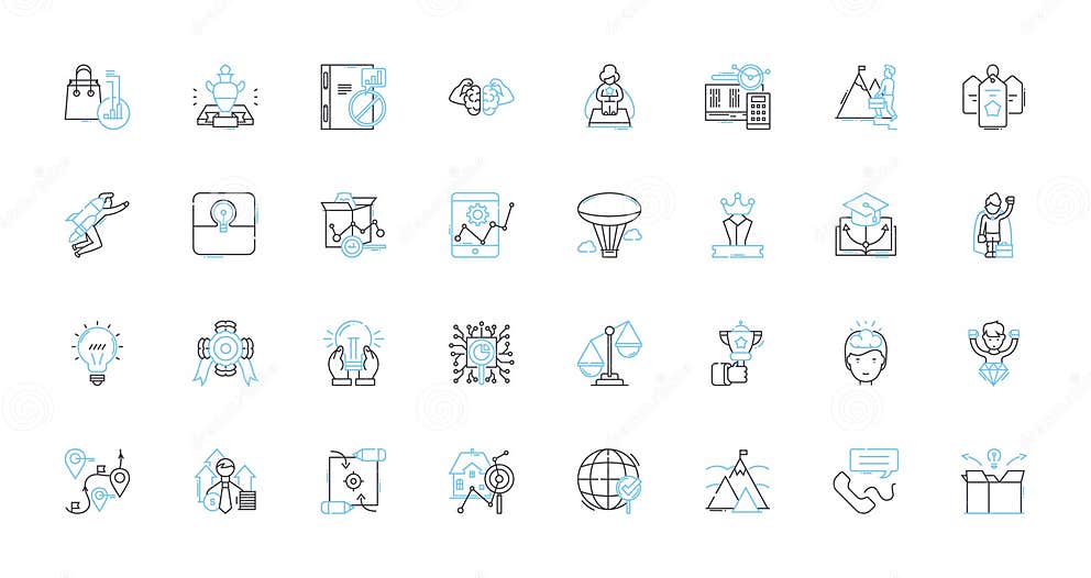 Strategy Formulation Linear Icons Set. Analysis, Planning, Tactics ...