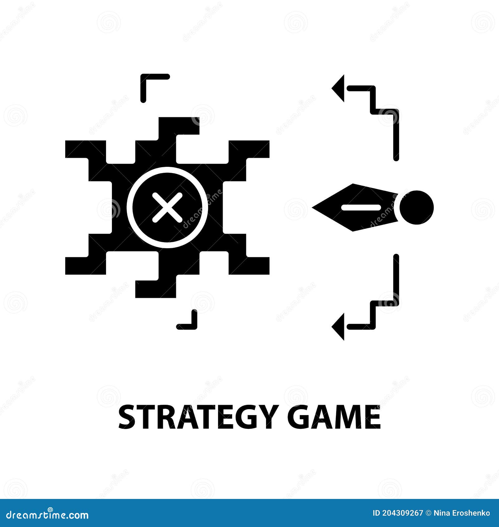 Strategy Game Icon, Black Vector Sign with Editable Strokes, Concept ...