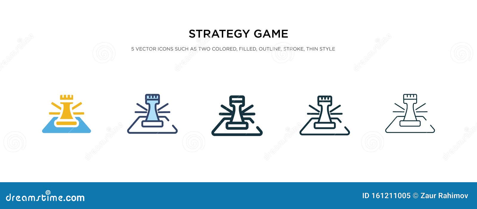 Strategy Game Icon in Different Style Vector Illustration. Two Colored ...
