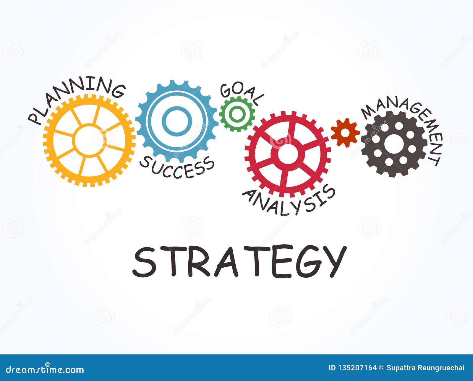 Strategy with Gear Concept. Vector Illustration. Stock Vector ...