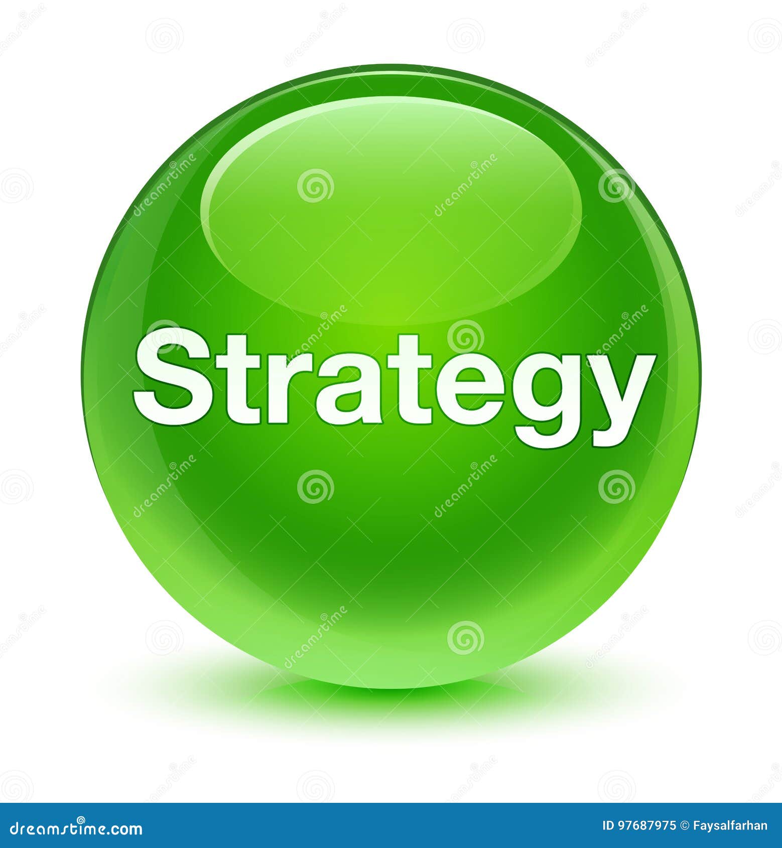 Strategy Glassy Green Round Button Stock Illustration - Illustration of ...