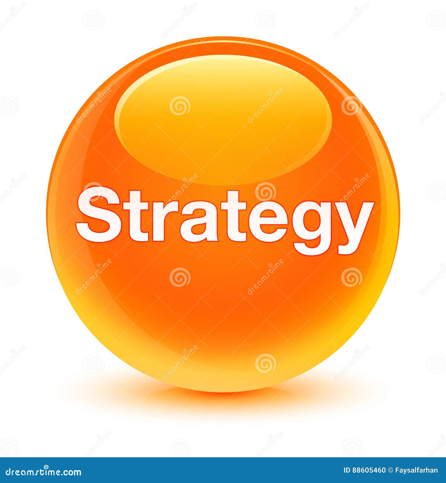 Strategy Glassy Orange Round Button Stock Illustration - Illustration ...