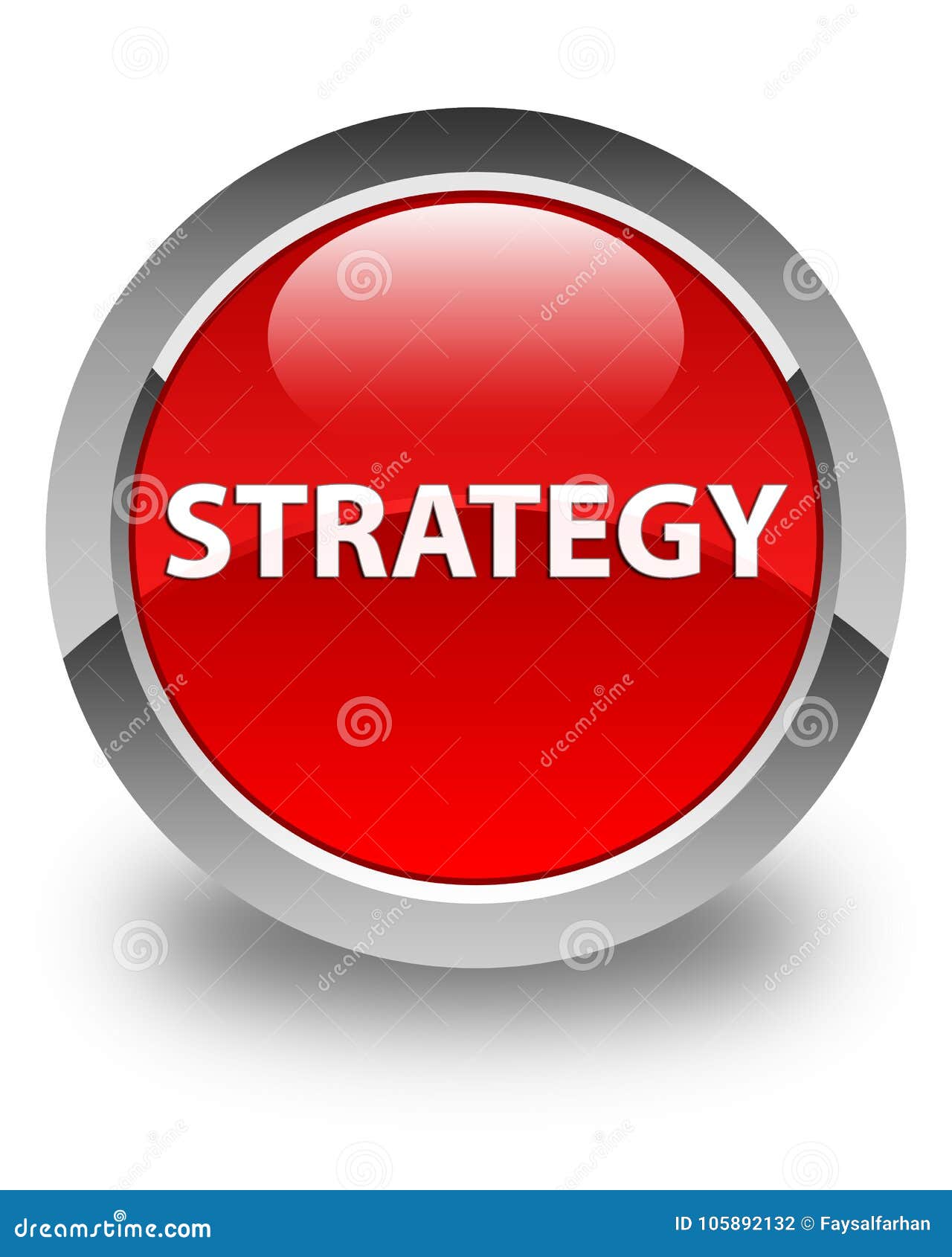 Strategy Glossy Red Round Button Stock Illustration - Illustration of ...