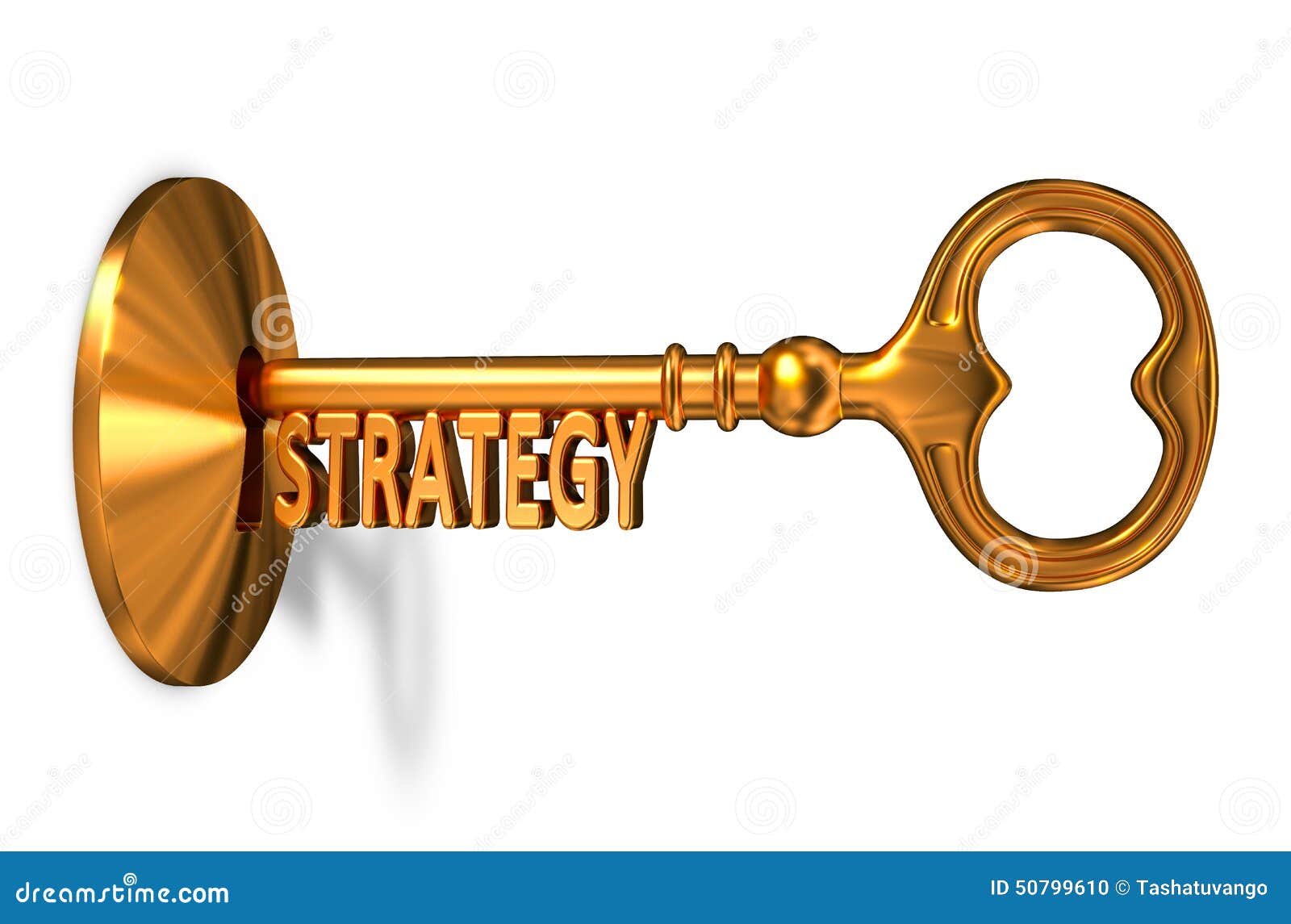 Strategy - Golden Key is Inserted into the Keyhole Stock Illustration ...