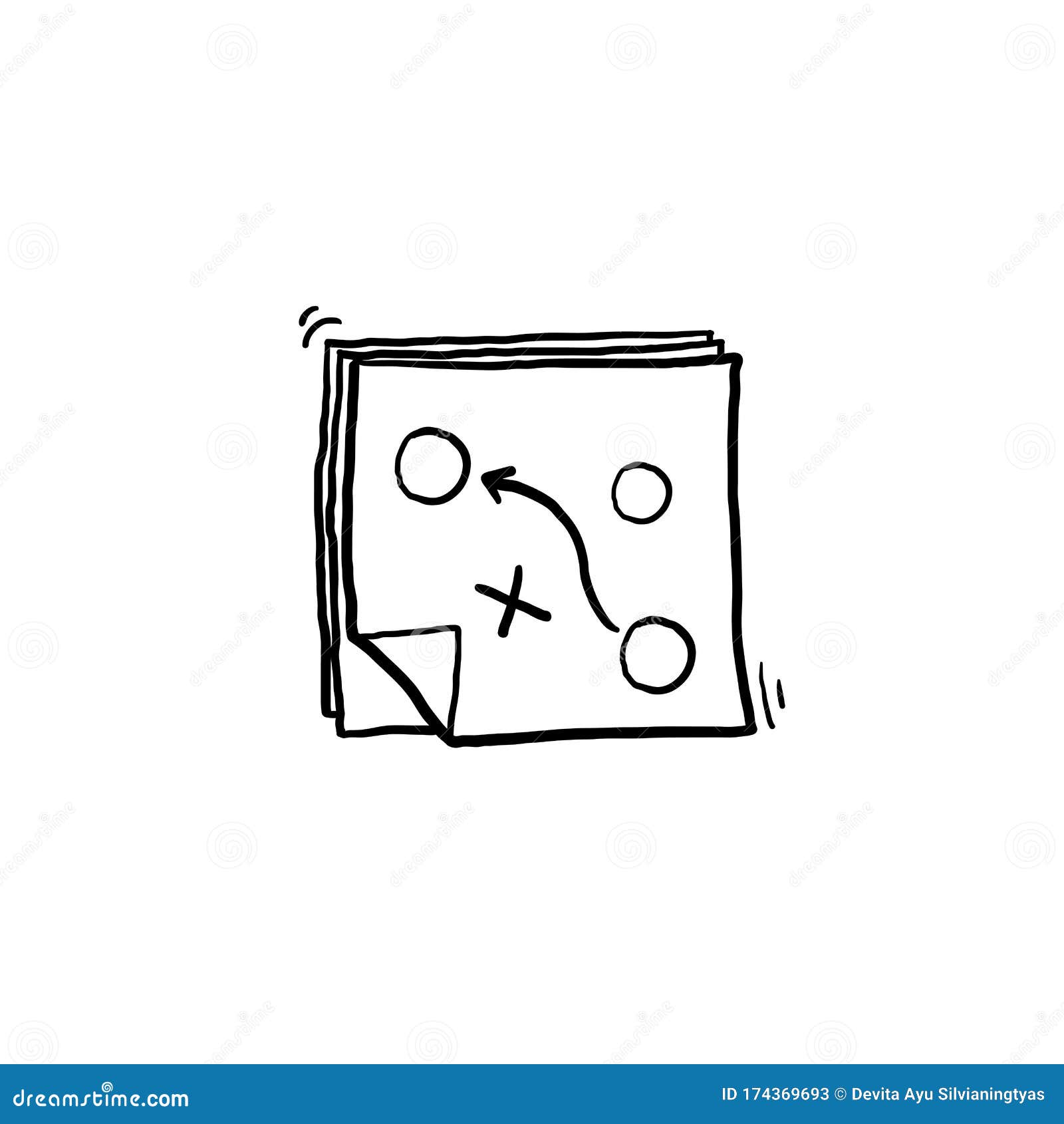 Strategy Icon Illustration with Hand Drawn Doodle Style Vector Isolated ...