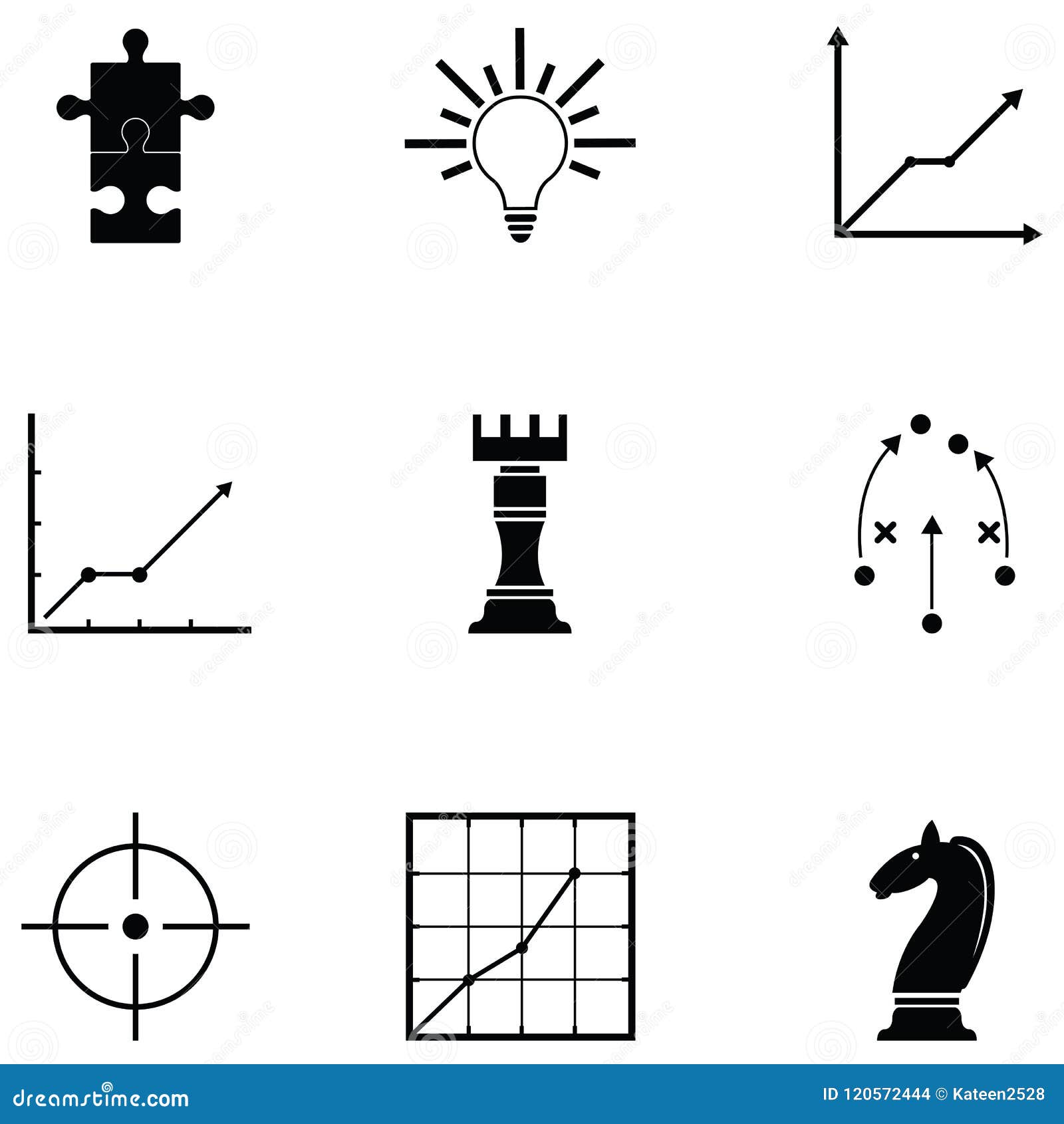 Strategy icon set stock vector. Illustration of strategy - 120572444