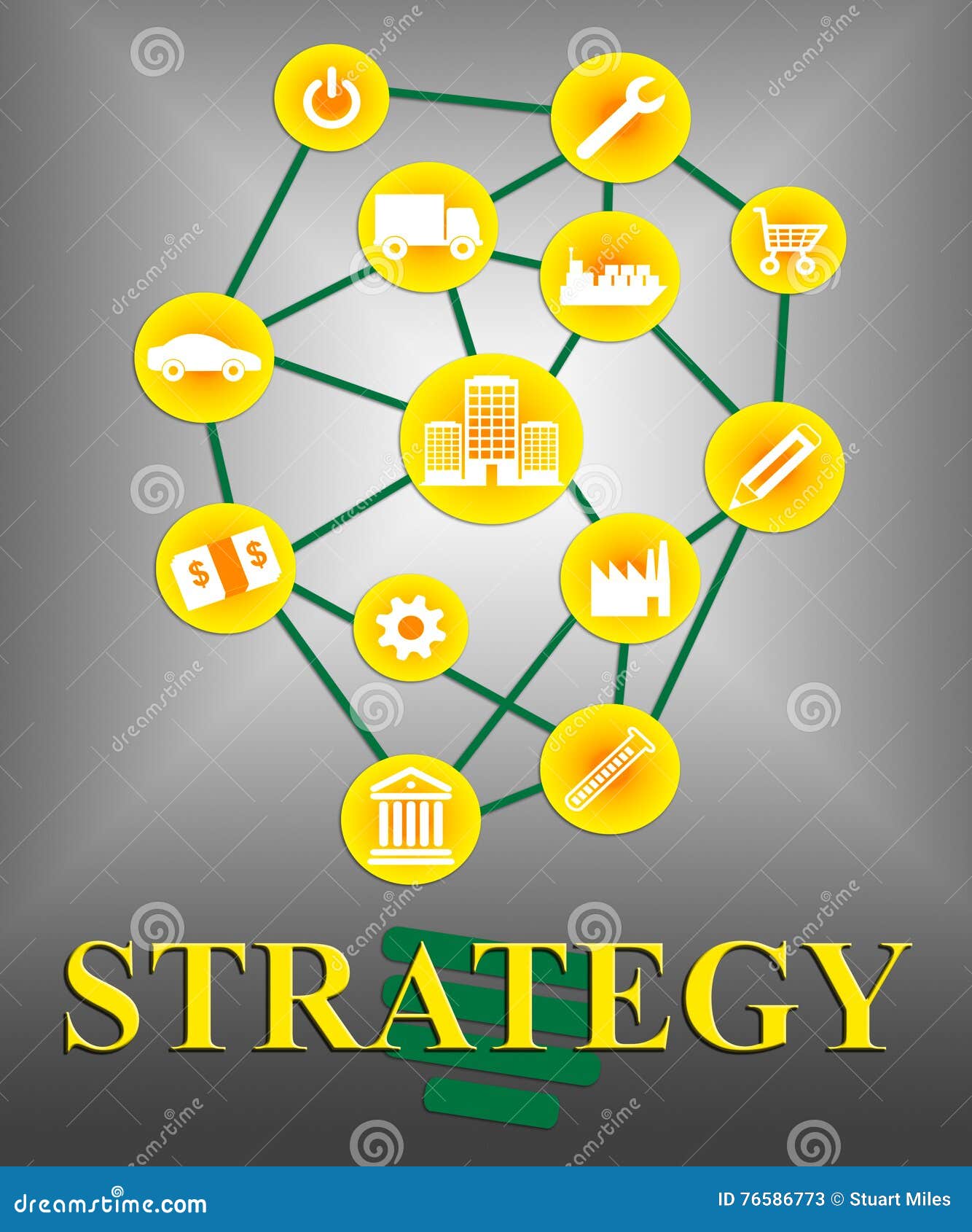 Strategy Icons Means Tactics Tactic and Strategies Stock Illustration ...